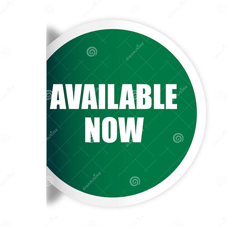 Available Now Sticker Vector Illustration Stock Illustration ...