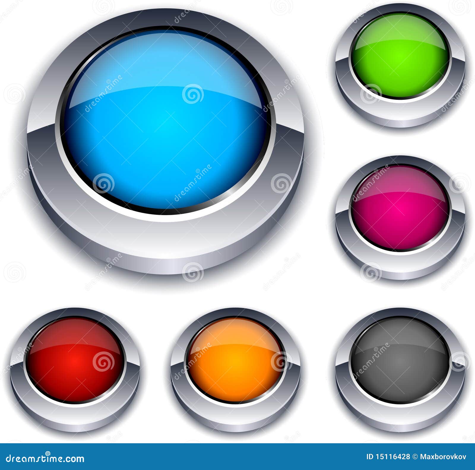 Round 3d buttons. stock vector. Illustration of orange - 15116428