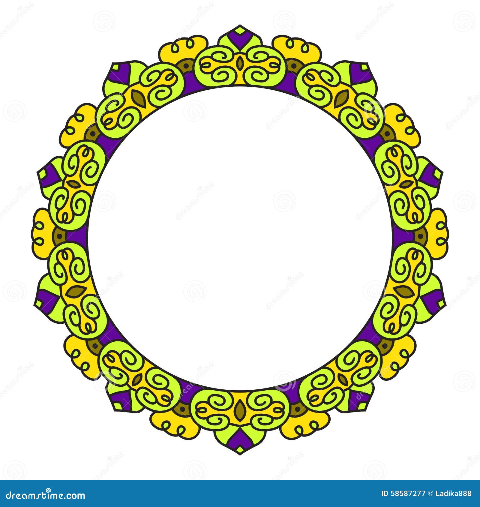 Round Abstract Colored Border Stock Vector - Illustration of ethnic ...
