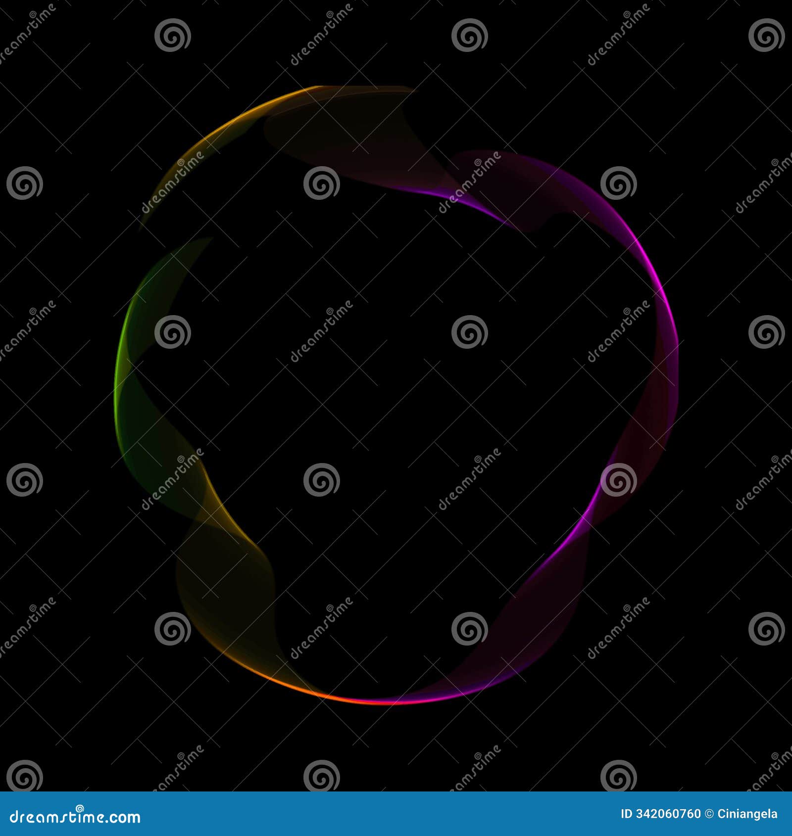 Round Abstract Colorful Tech Ring Circle on Black Background Stock ...