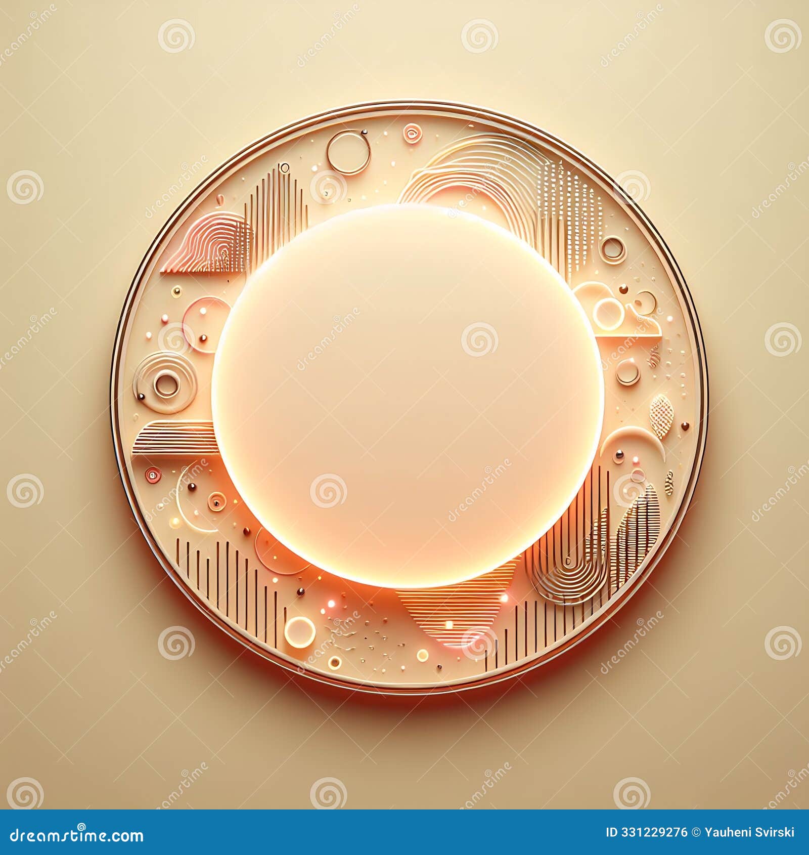 A Round, Abstract Design with a White Background. the Design is Made Up ...