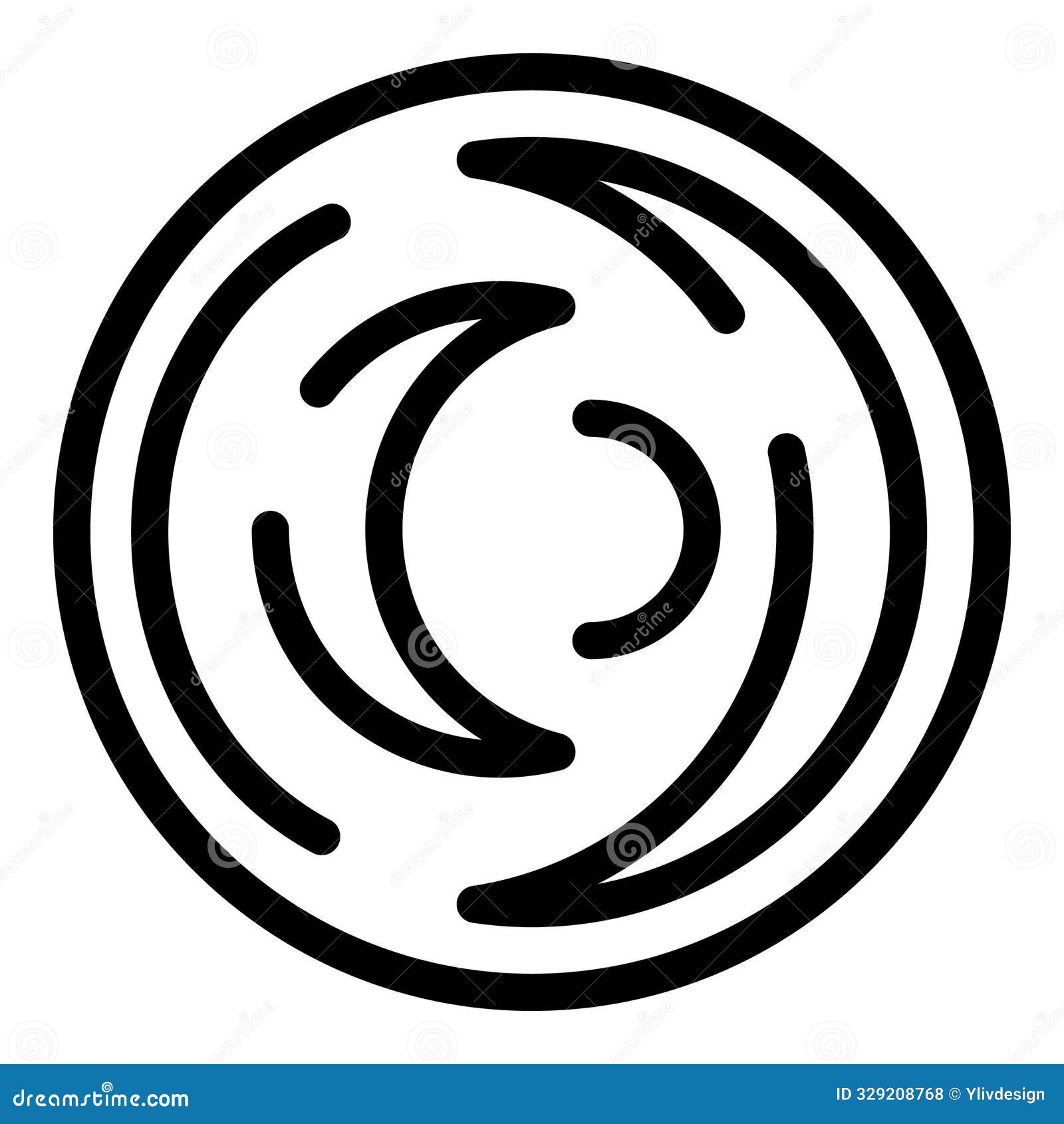 Round Abstract Element Rotating Inside Circle Shape Icon Stock ...