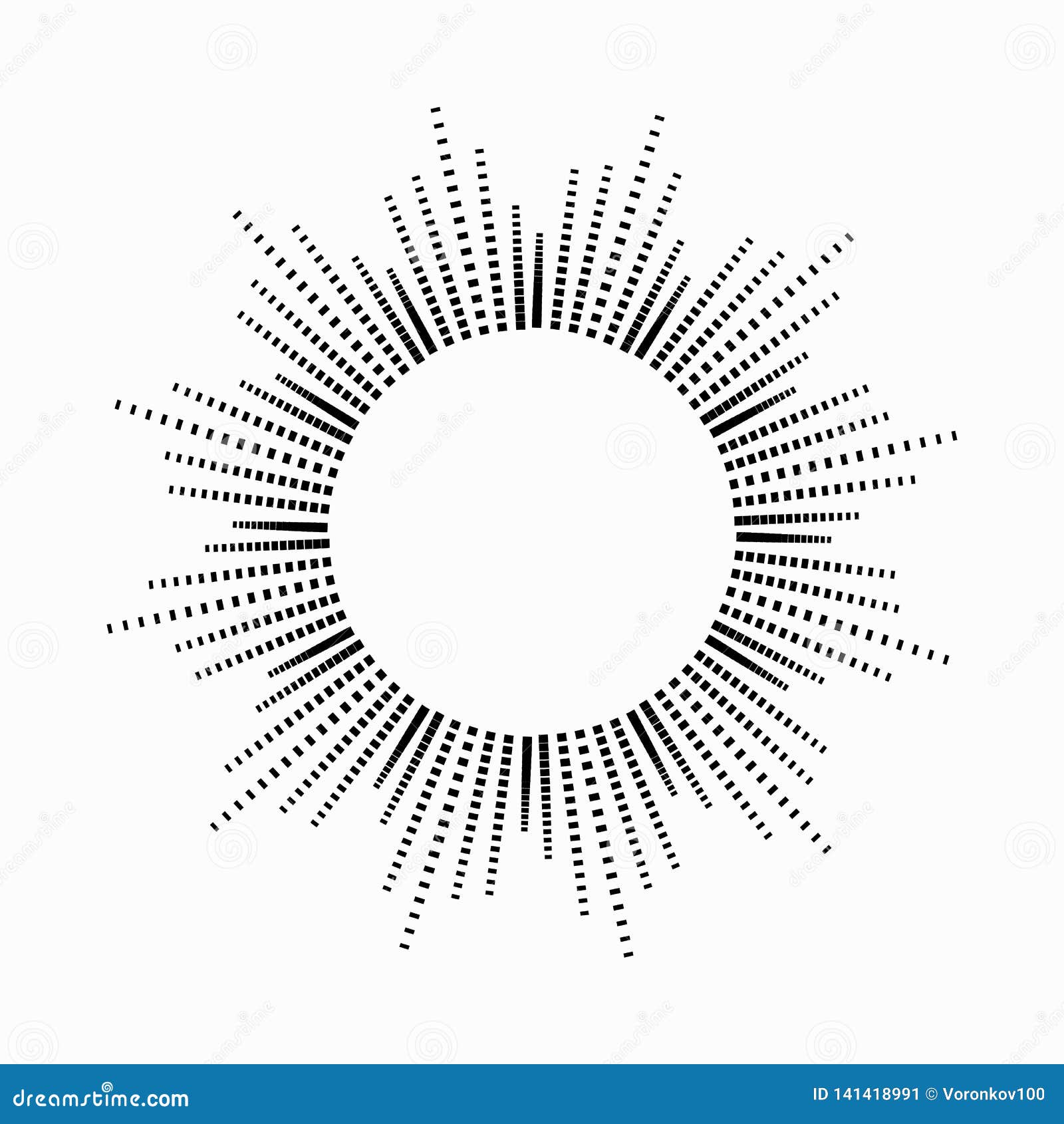 Round Abstract Equalizer Music in the Shape of the Sun with Rays ...