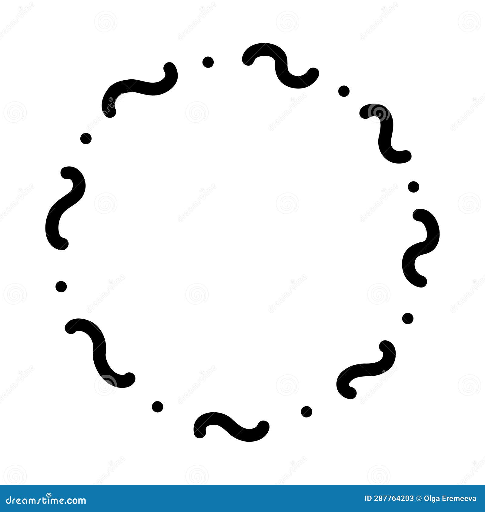 Round Abstract Frame Made of Zigzags and Dots. Vector Stock Vector ...