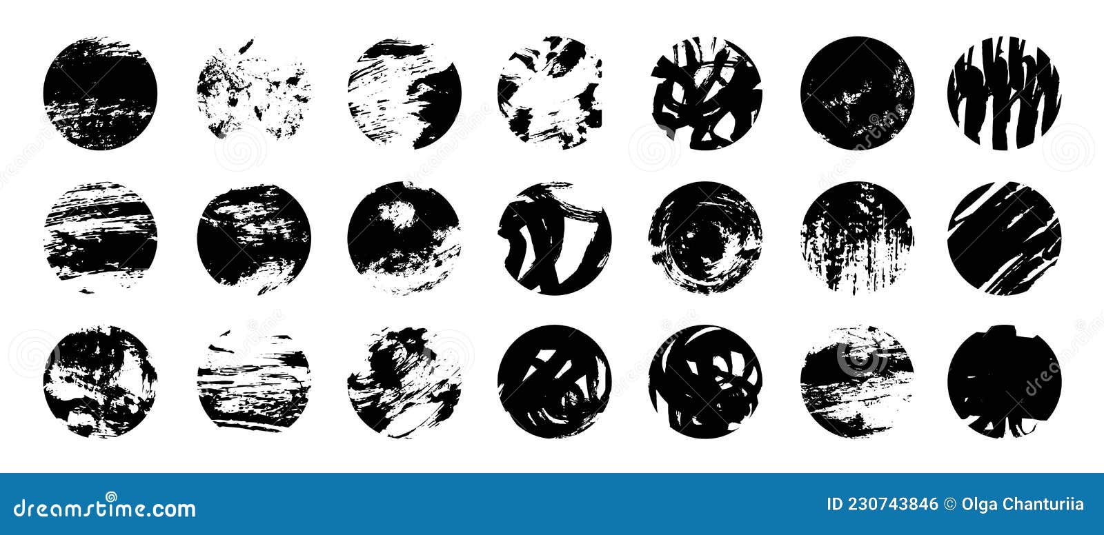 Round Abstract Grunge Black Backgrounds, Patterns Stock Vector ...