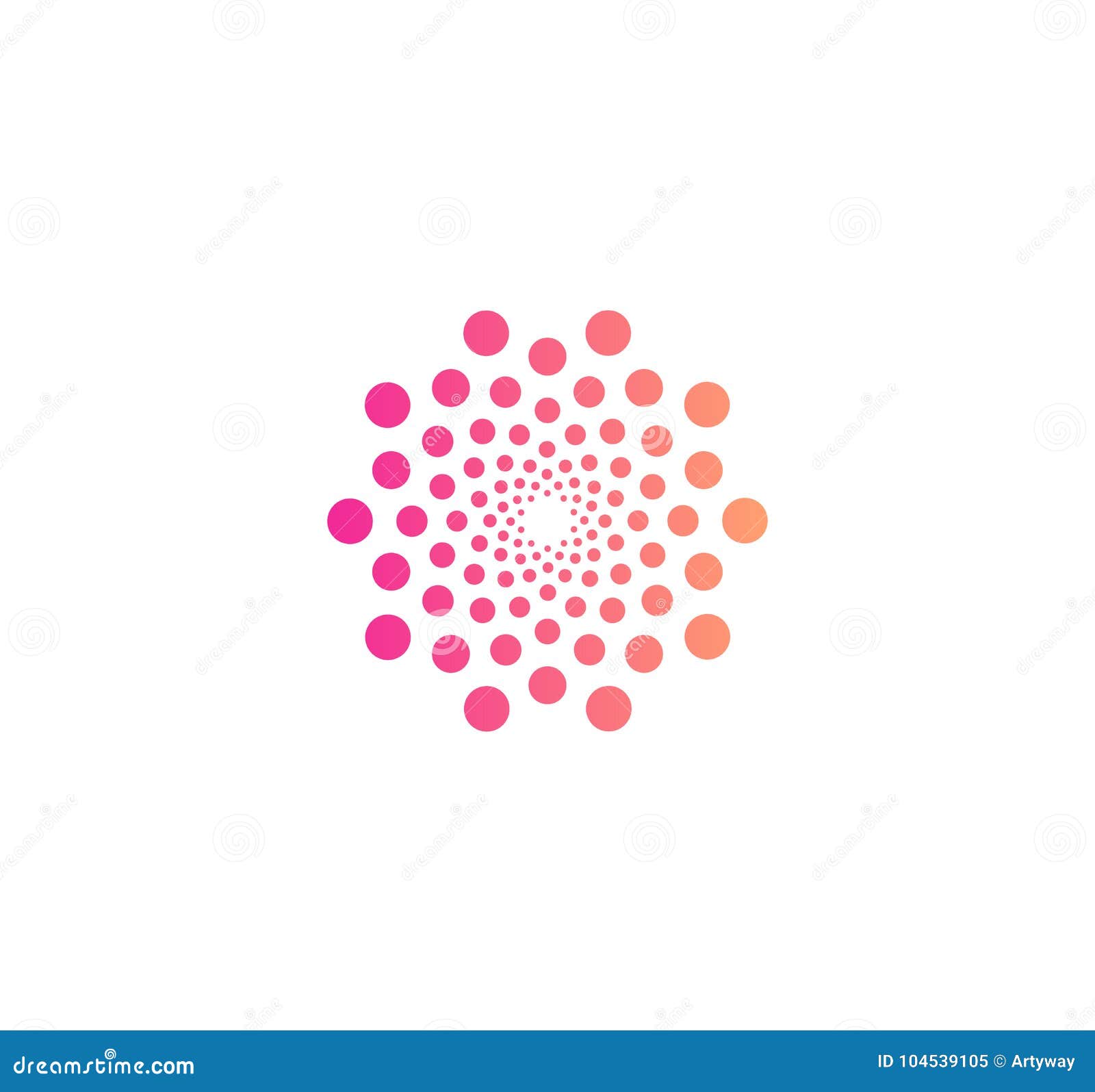 Round Abstract Vector Logo from Circles. Small and Large Circle in the ...
