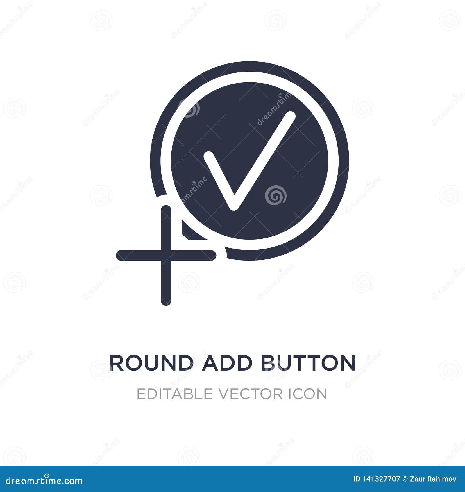 Round Add Button Icon on White Background. Simple Element Illustration ...