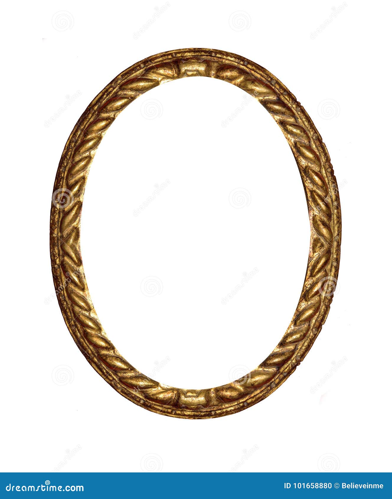 Round Antique Gold Picture Frame. Stock Photo - Image of wooden ...