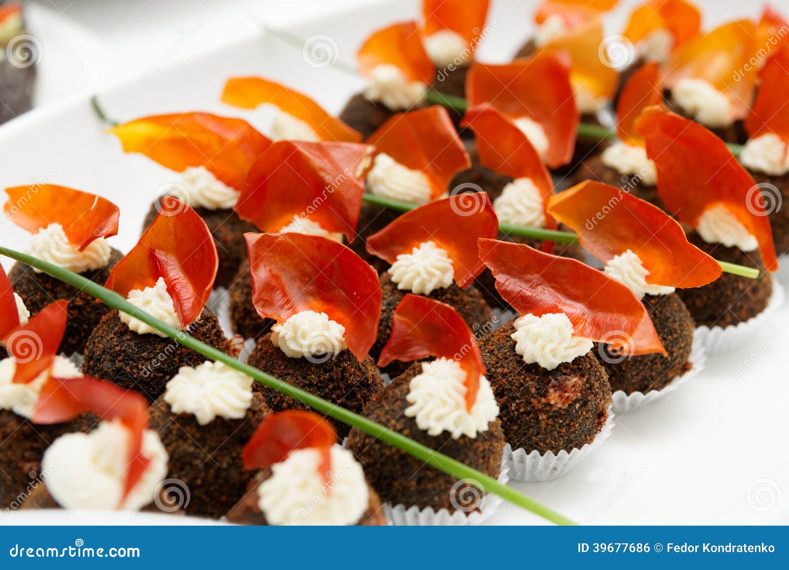 Round appetizers on plate stock photo. Image of platter - 39677686