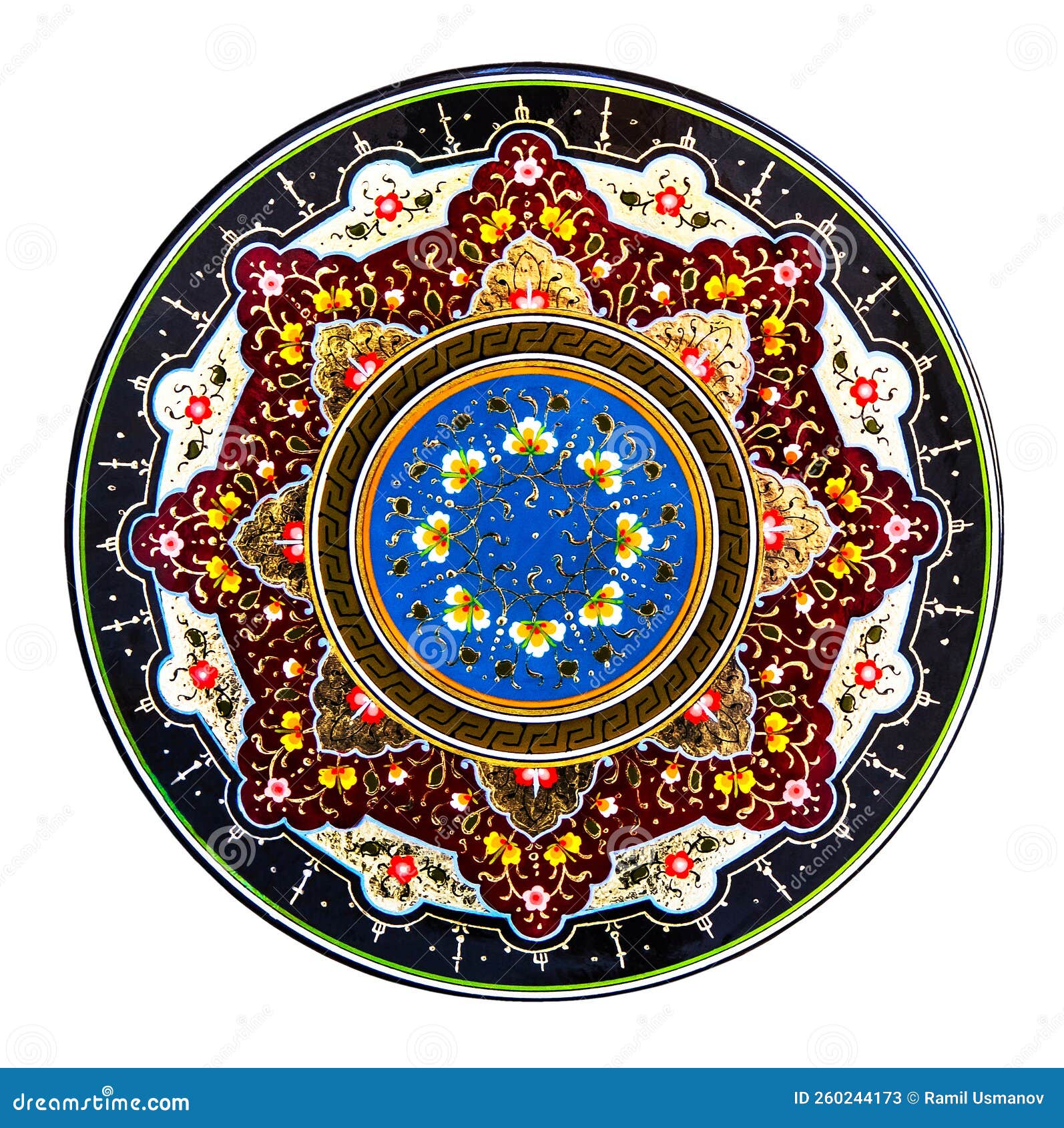 Round Arabic Colored Ornament. Stock Image - Image of design ...