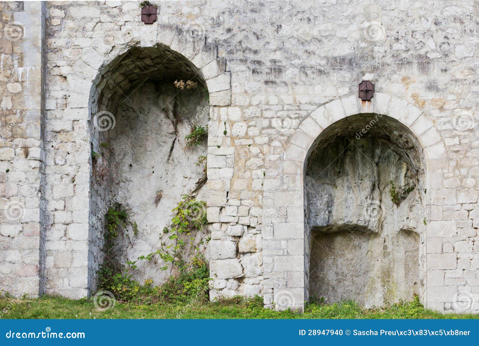 Round arches of a castle stock photo. Image of wall, arches - 28947940