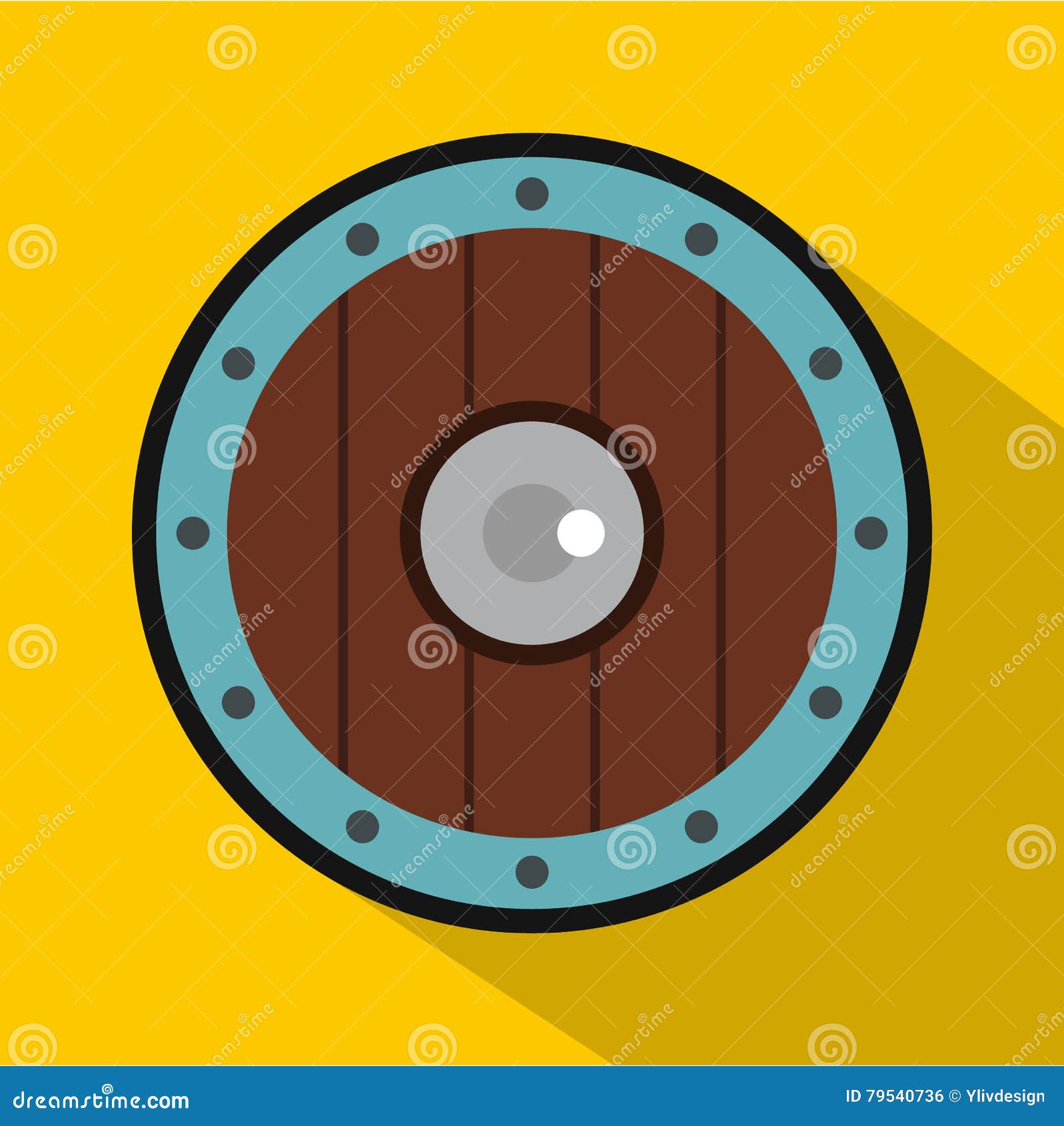 Round Army Shield Icon, Flat Style Stock Vector - Illustration of ...