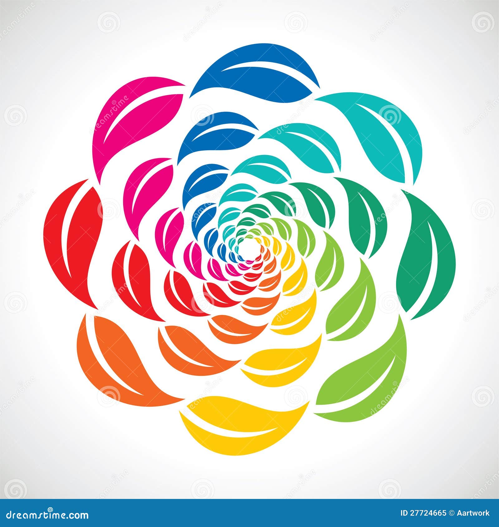Round Arrangement of Colorful Leaf Stock Vector - Illustration of five ...