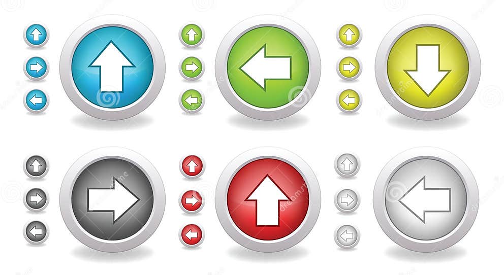 Round arrow buttons stock vector. Illustration of chrome - 17870457