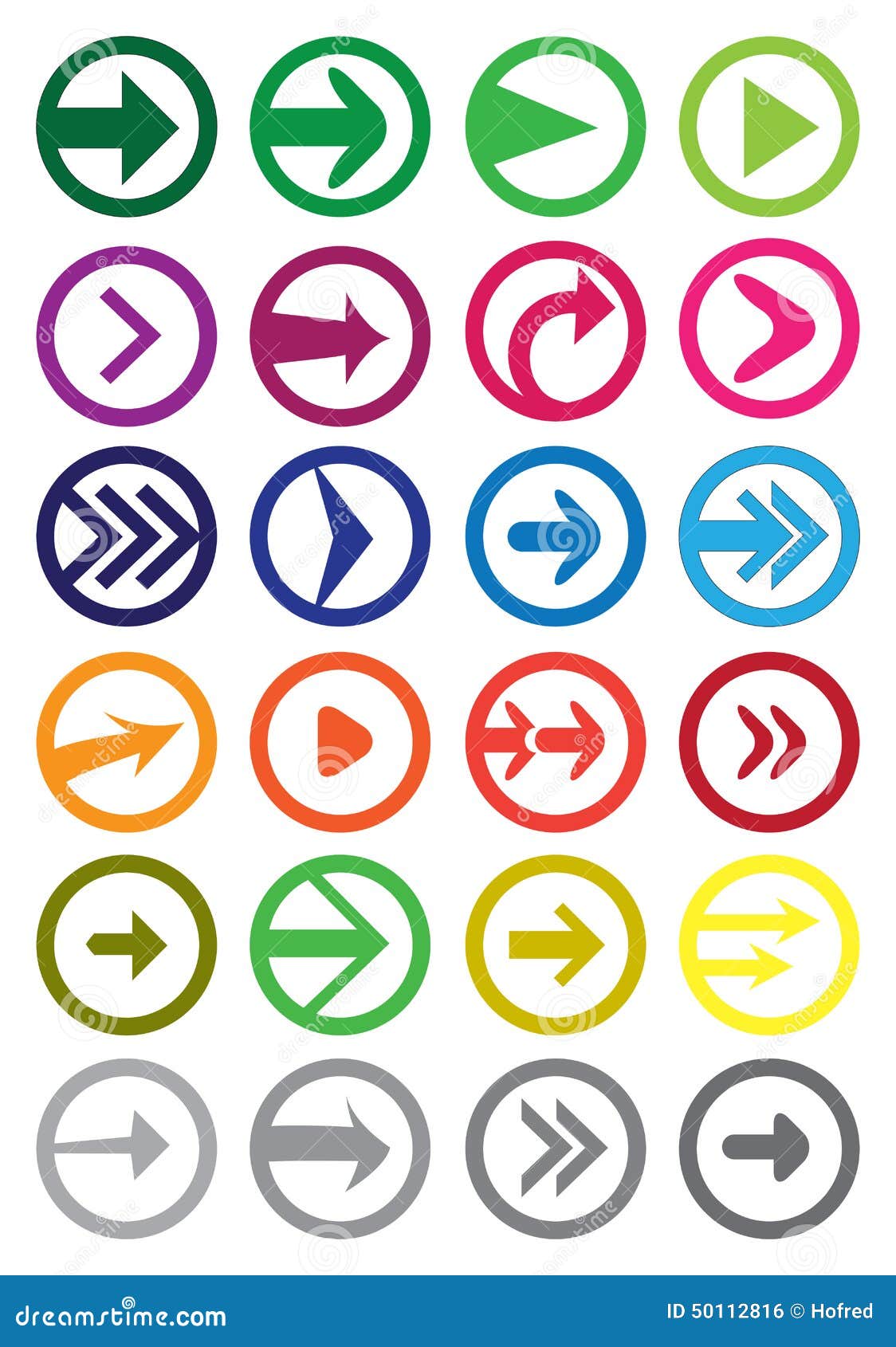 Round Arrow Vector Icon Set Isolated on White Stock Vector ...