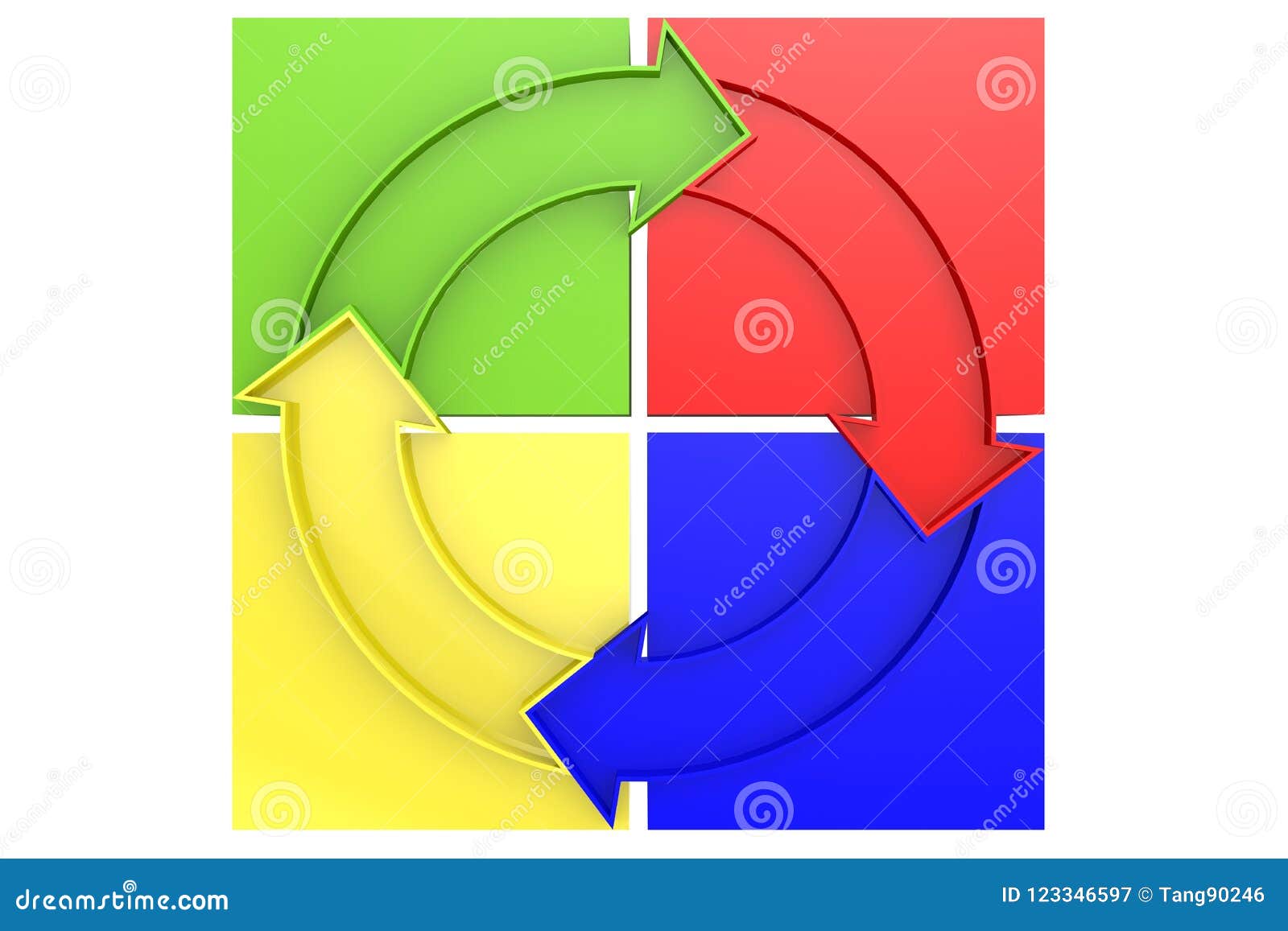 Round Arrows with Different Colors Stock Illustration - Illustration of ...