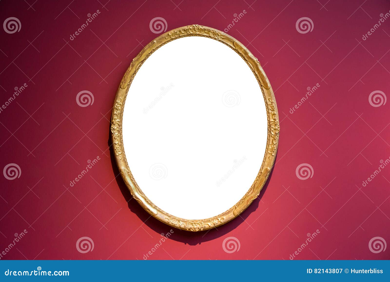 Round Art Museum Frame Red Wall Ornate Design White Isolated Clipping ...