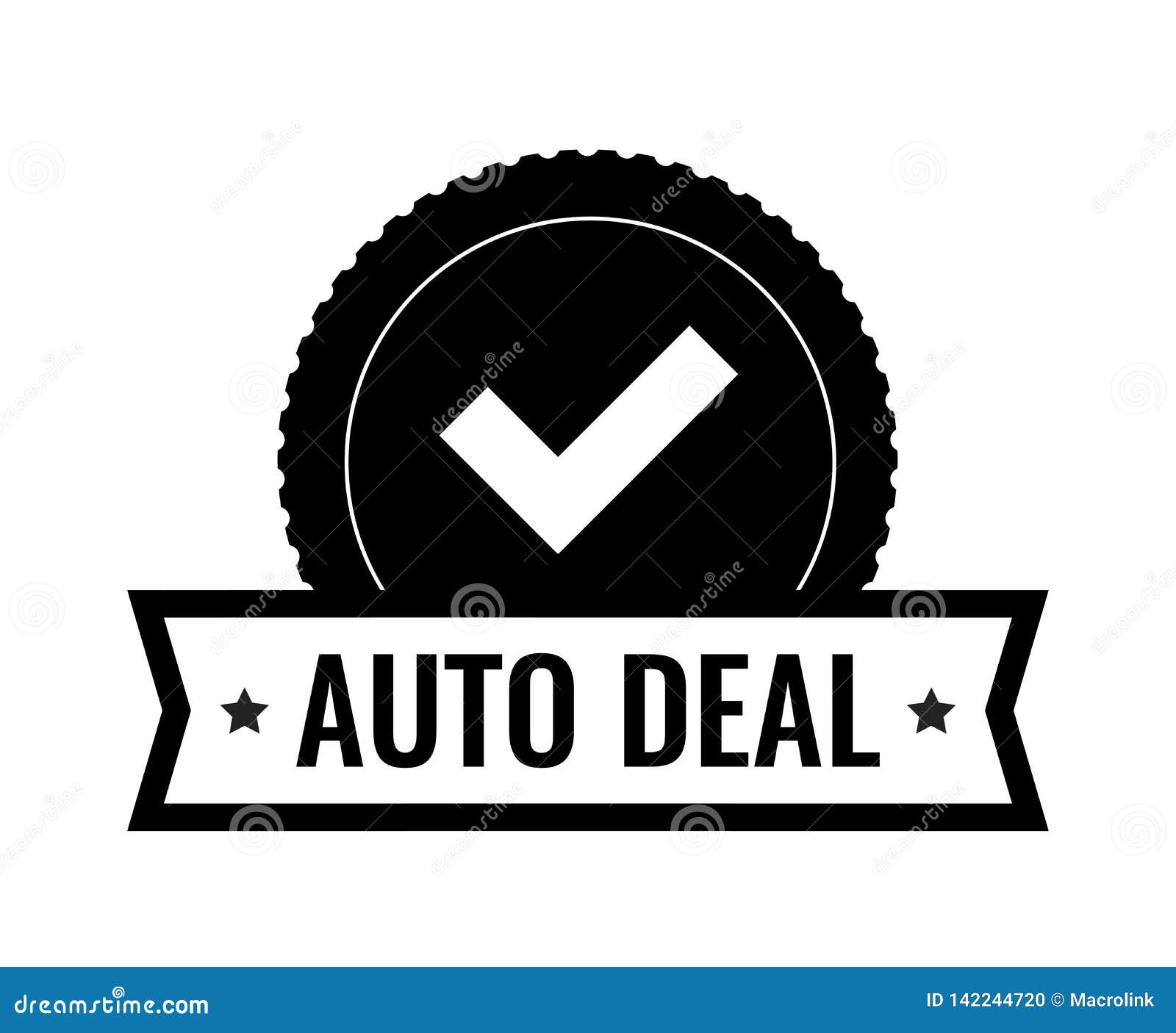 Auto Deal - Logo For Car Dealership. Front View Of Car With Handshakes ...