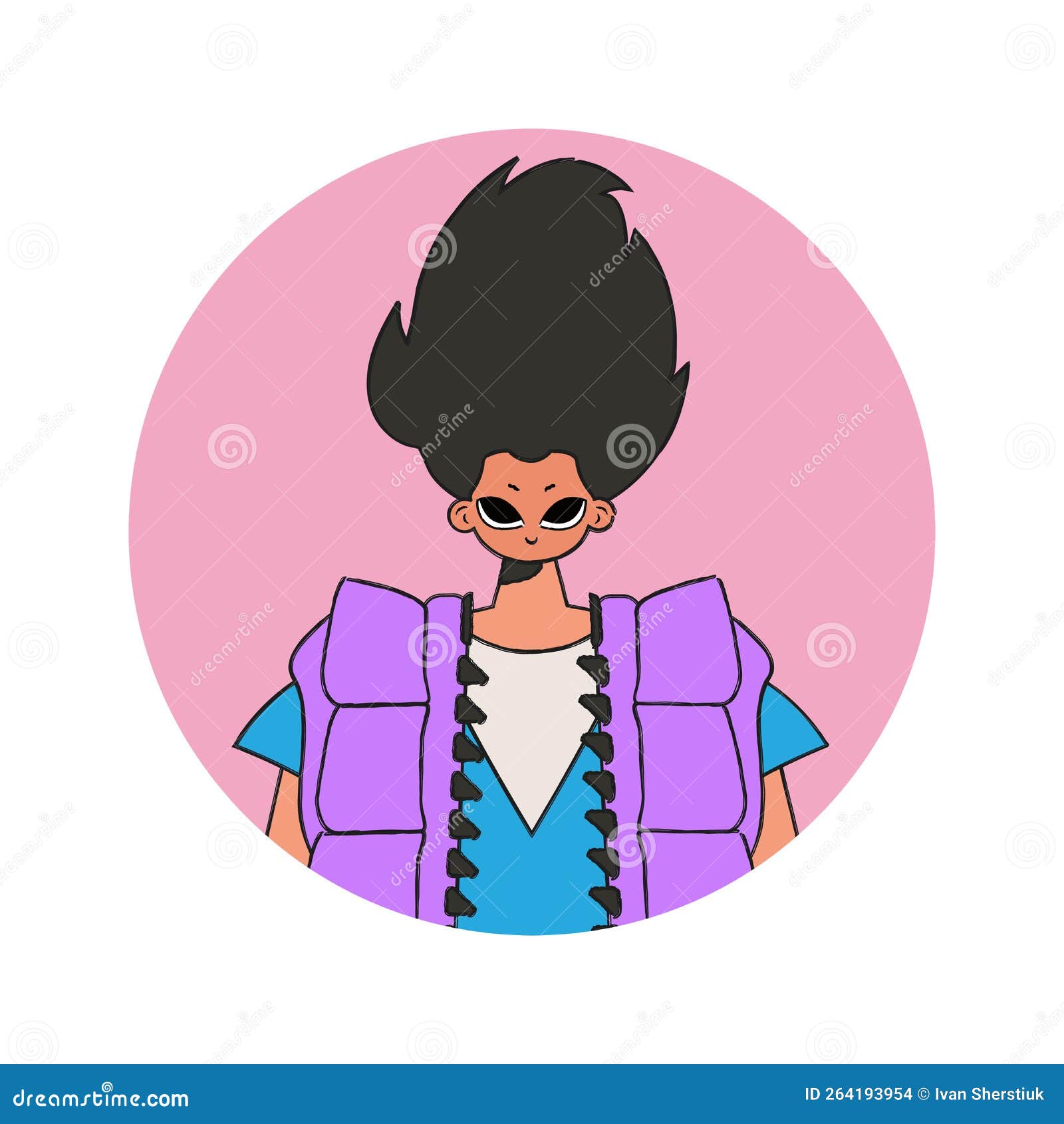 Round Avatar Guy in the Style of the 90s. Stock Vector - Illustration ...