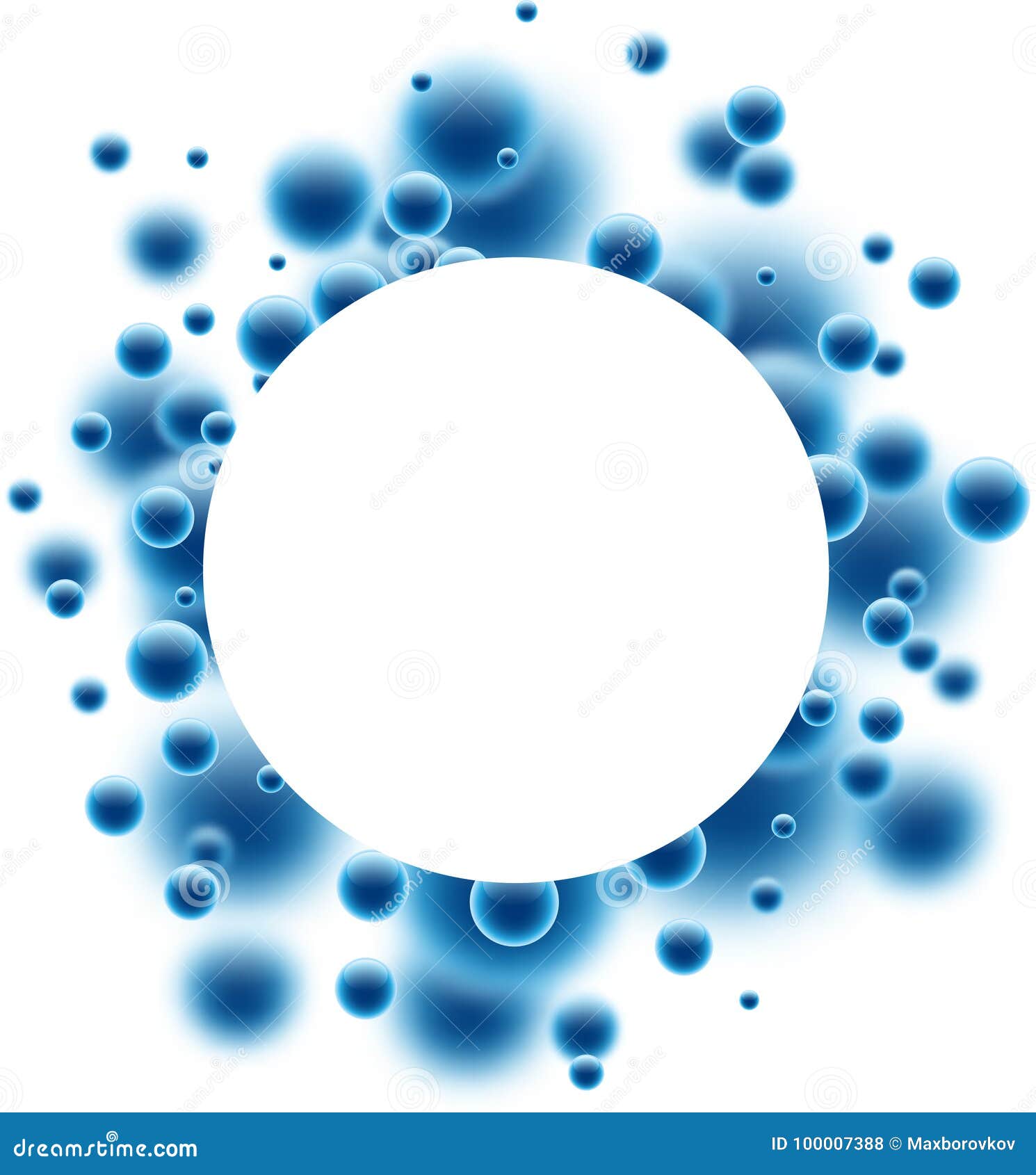 Round Background with Blue 3d Bubbles. Stock Vector - Illustration of ...