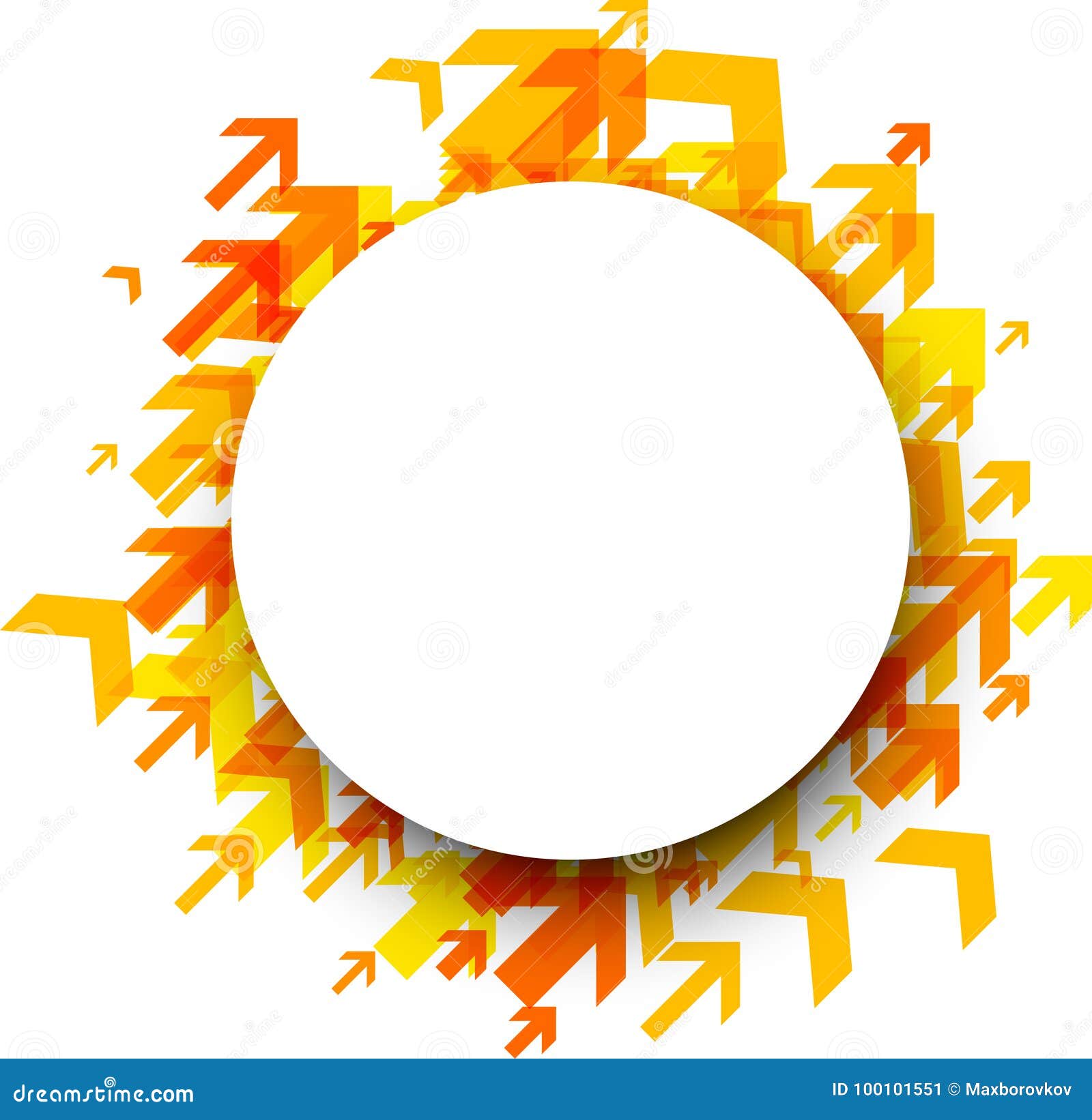 Round Background with Orange Arrows. Stock Vector - Illustration of ...