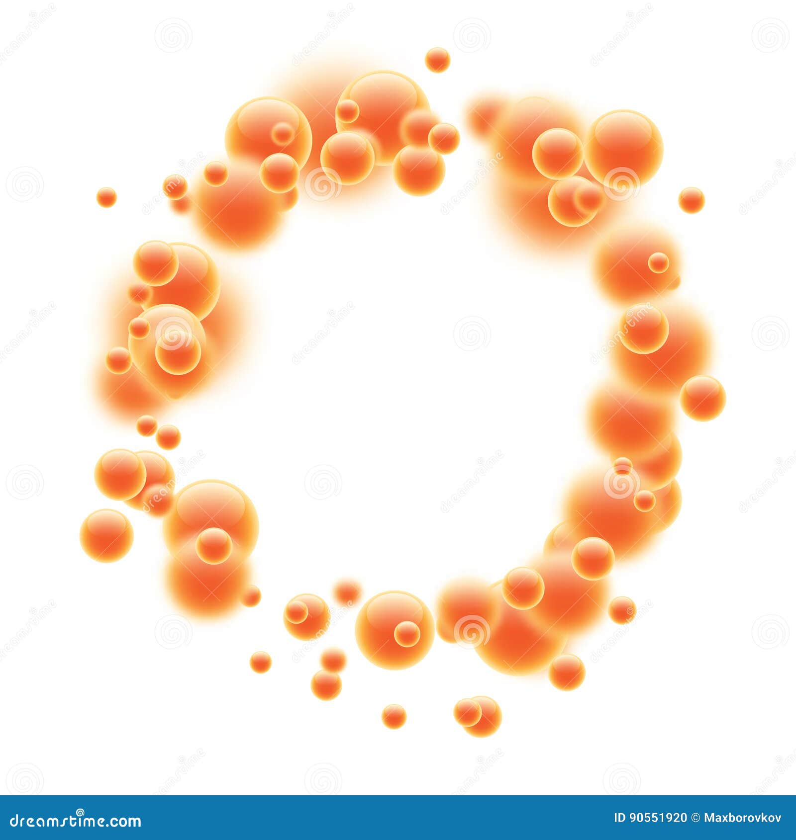 Round Background with Orange Bubbles. Stock Vector - Illustration of ...