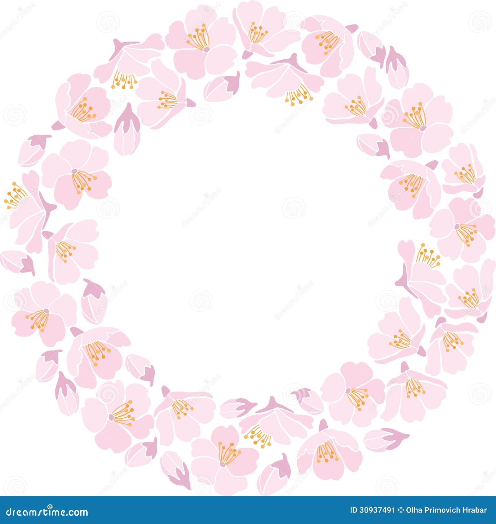 Round Backround with Apple Blossom Stock Vector - Illustration of ...