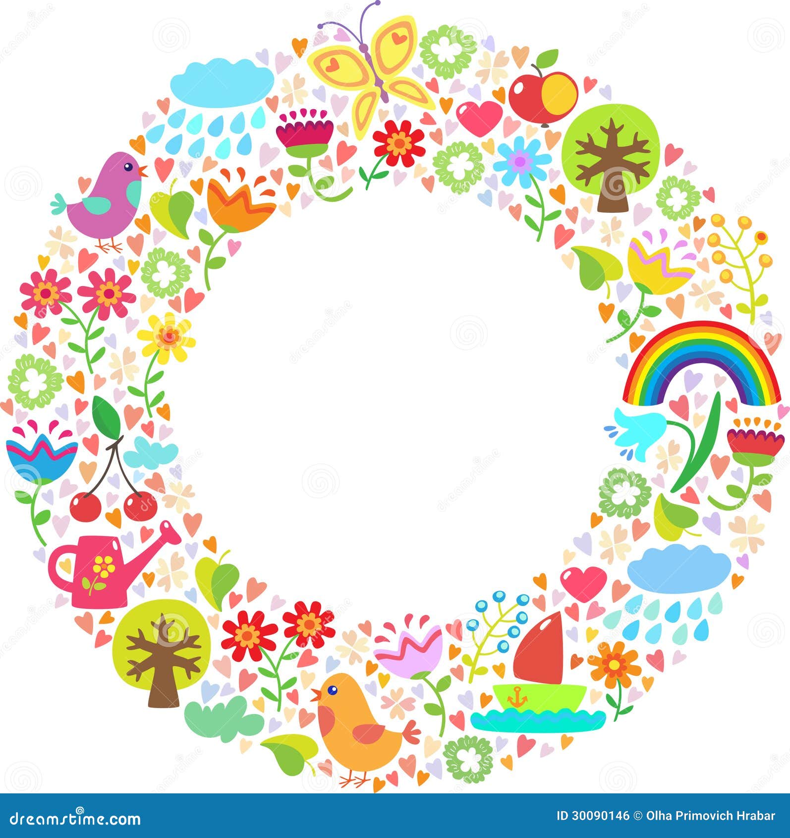 Round backround stock vector. Illustration of garden - 30090146