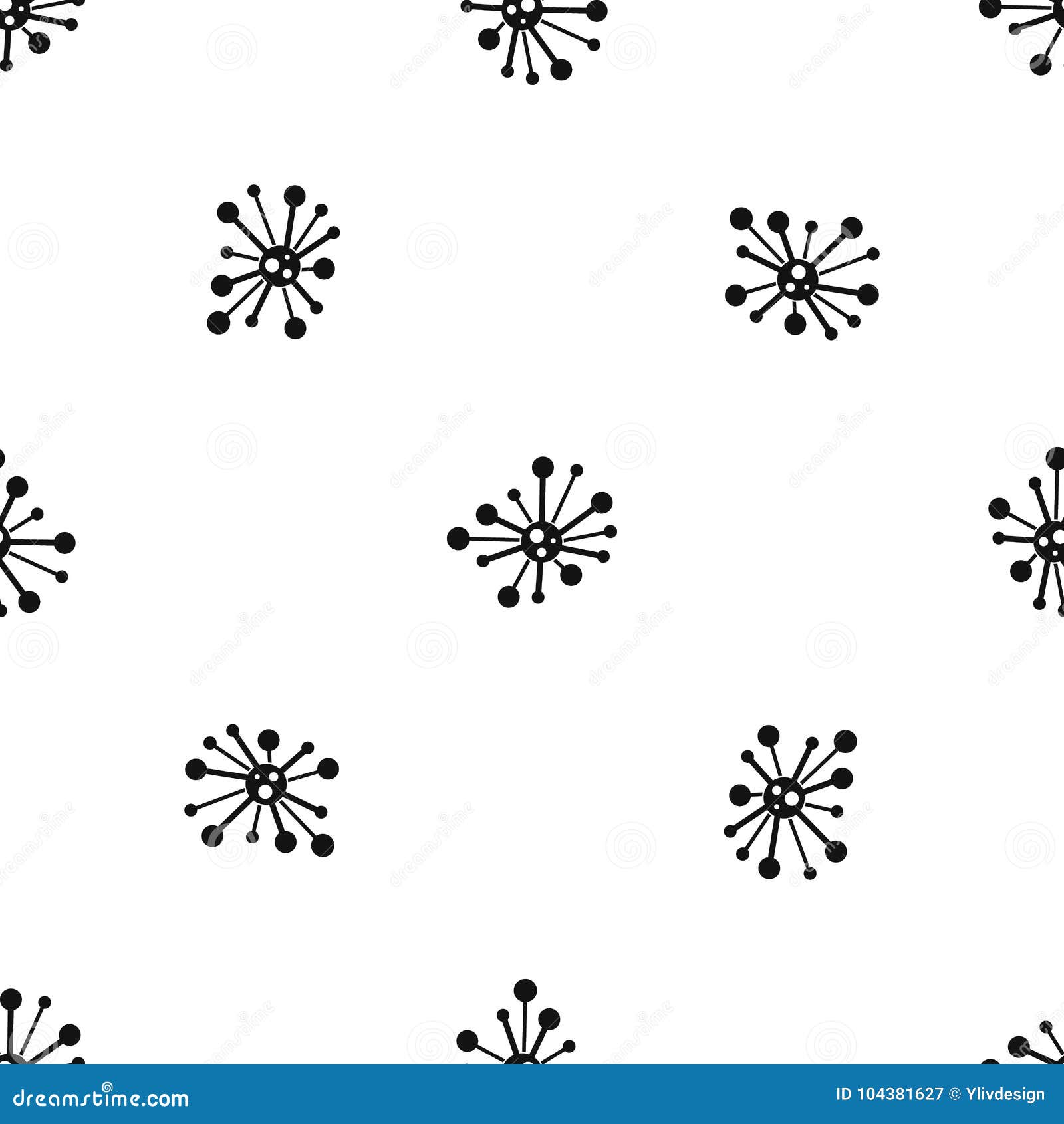 Round Bacteria Pattern Seamless Black Stock Vector - Illustration of ...
