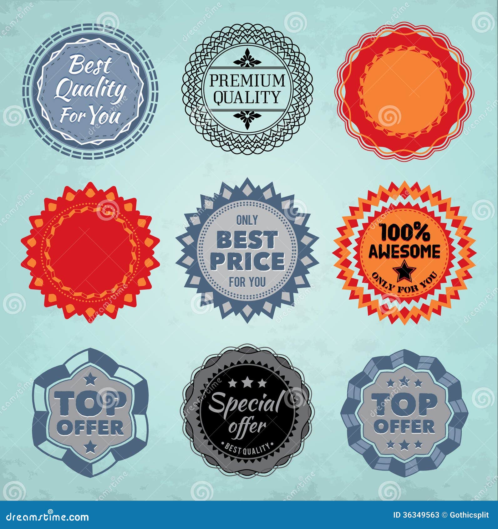 Round badges stock vector. Illustration of guarantee - 36349563
