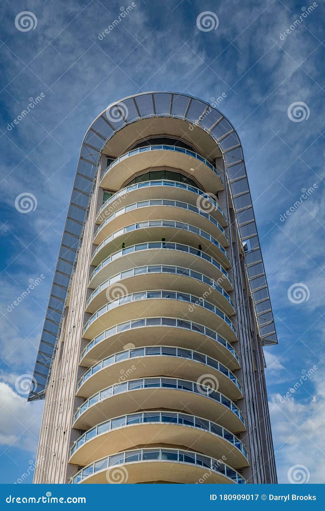 Round Balconies on Condo Tower Stock Image - Image of condos, tall ...