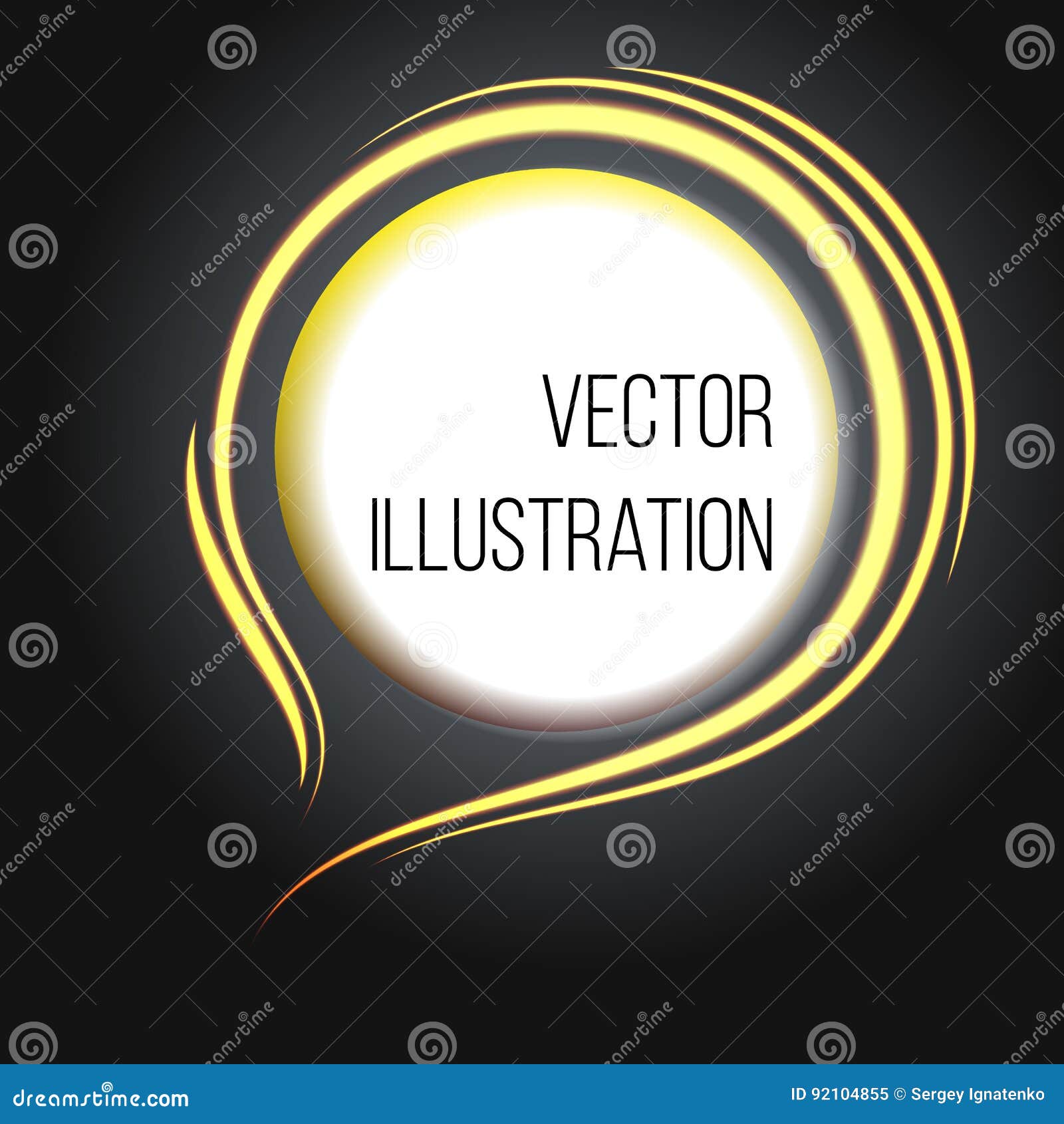 Round Banner with Blur Effects on Dark Background. Vector for Your ...