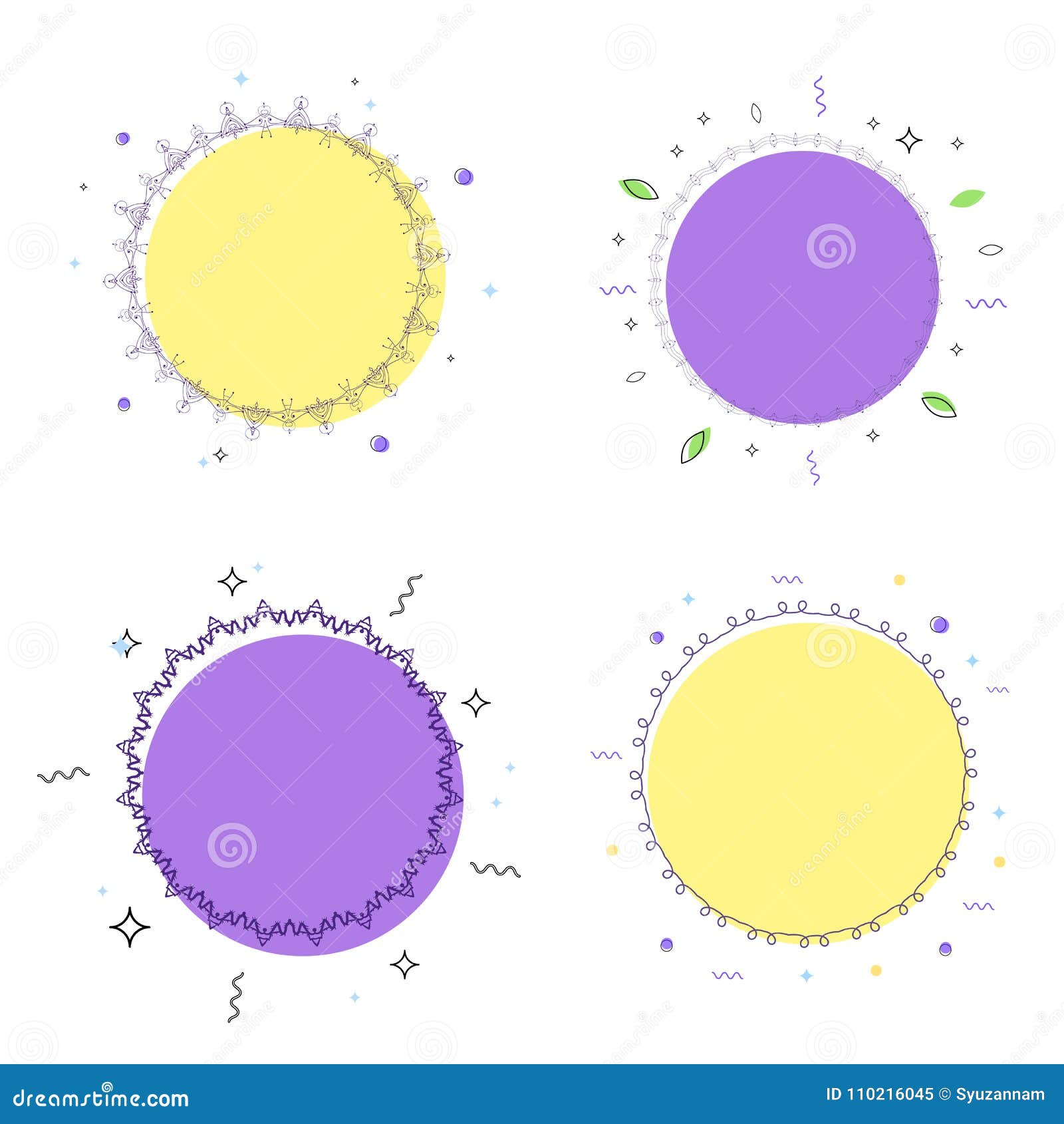 Round Banner with Decoration. Vector Illustration. Stock Vector ...