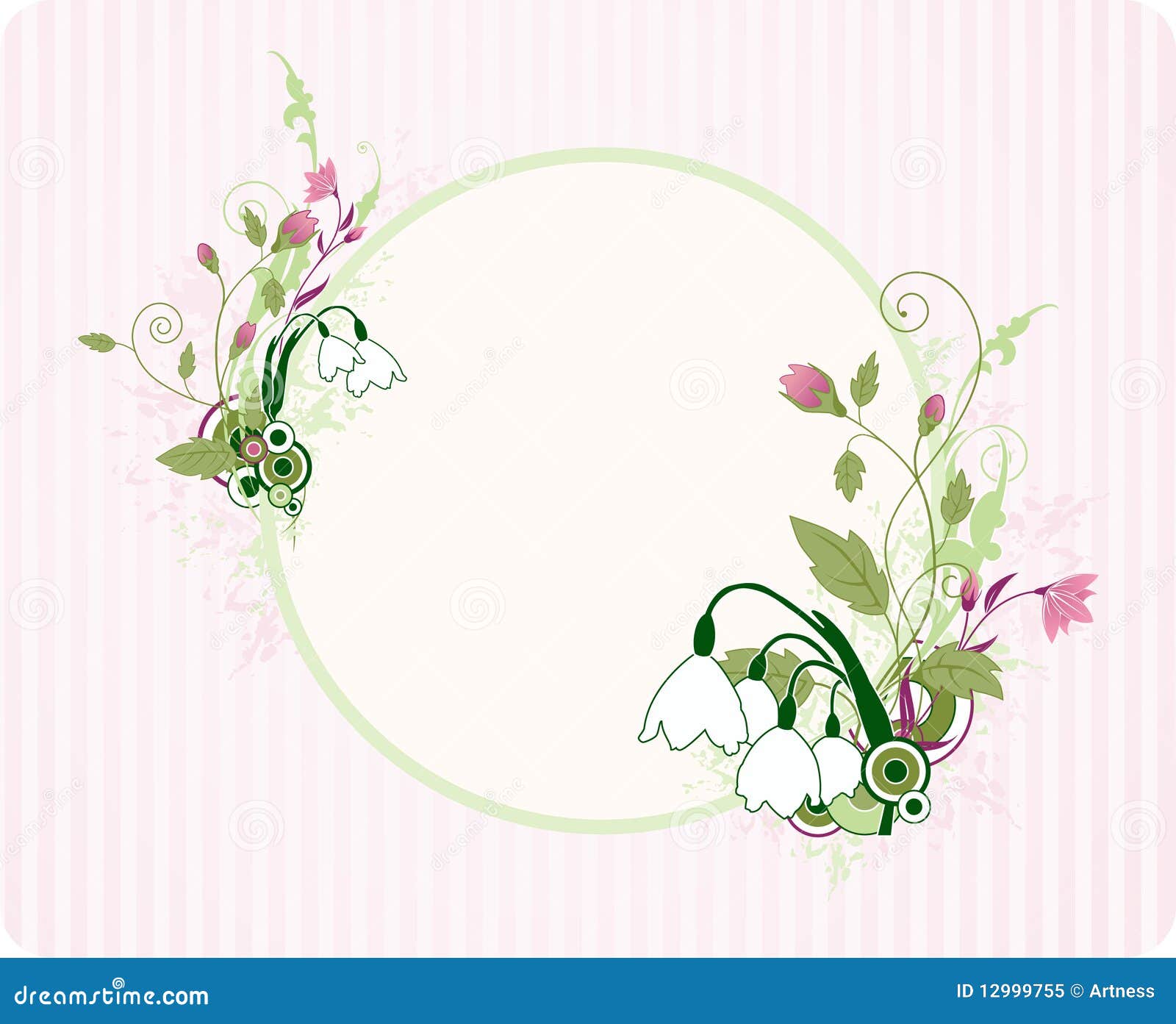 Round Banner with Floral Ornament Stock Vector - Illustration of spray ...