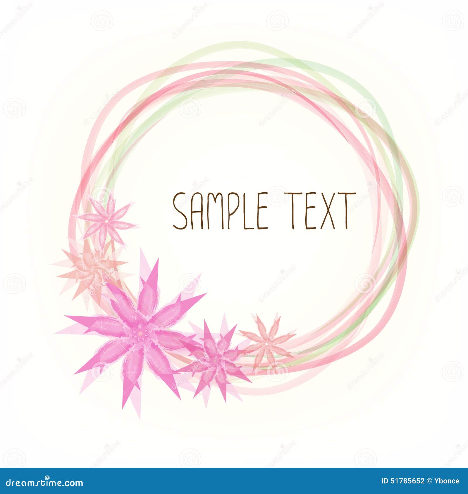 Round Banner with Pastel Flower Frame Stock Vector - Illustration of ...
