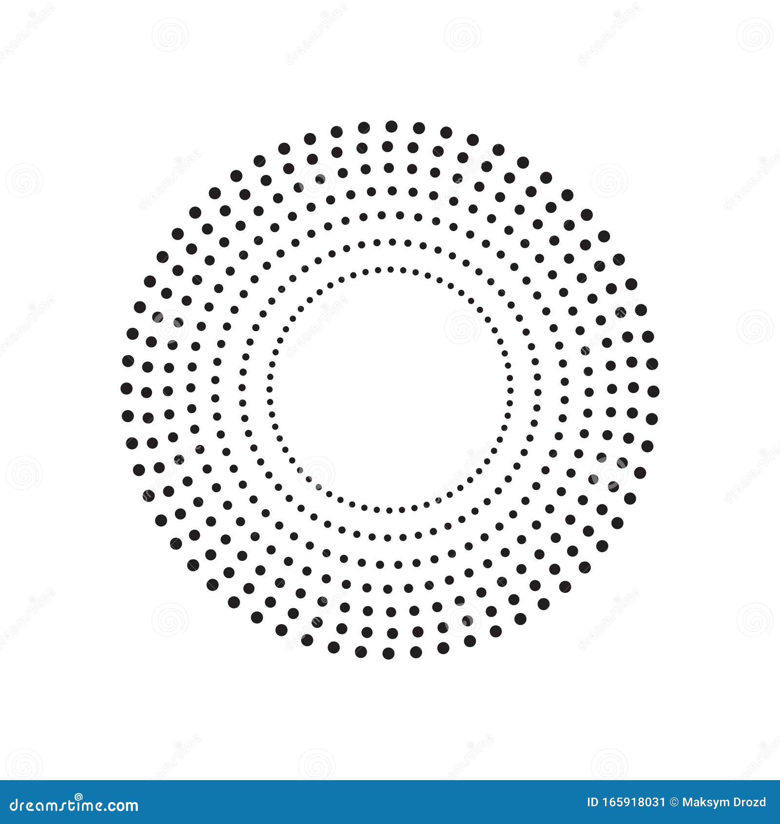 Round Banner Of Pixels. Differing Halftone Ring. Cartoon Vector ...