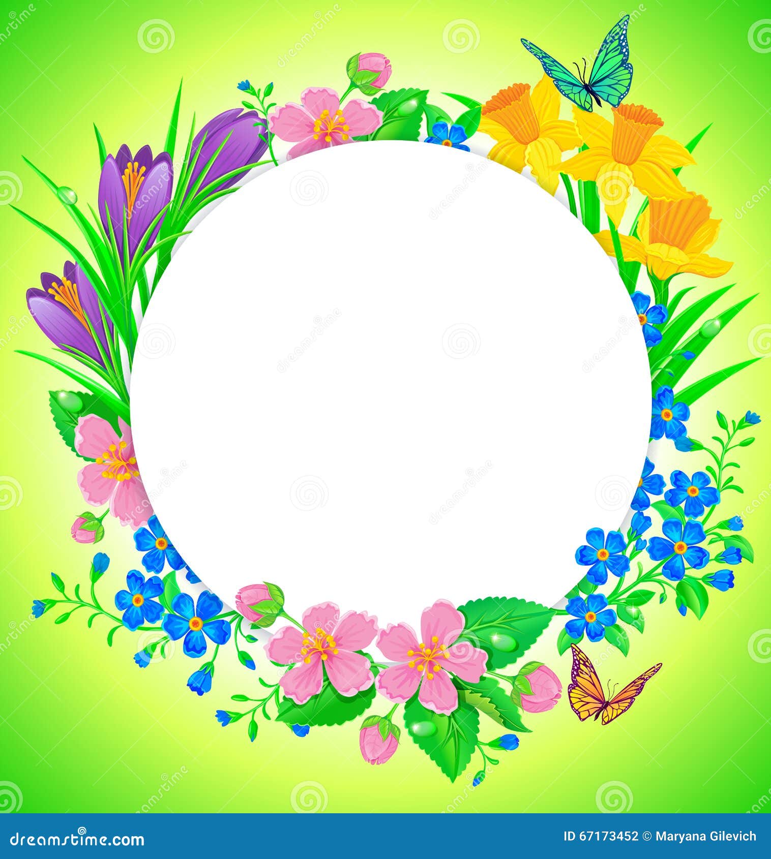 Round banner spring flower stock vector. Illustration of card - 67173452