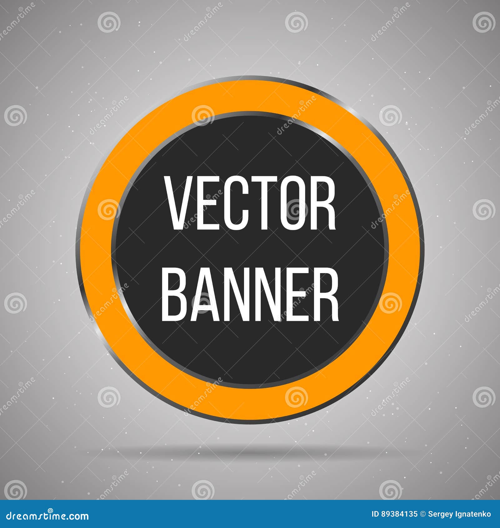 Round Banner White Metal Frame on a Light Background. Vector Stock ...