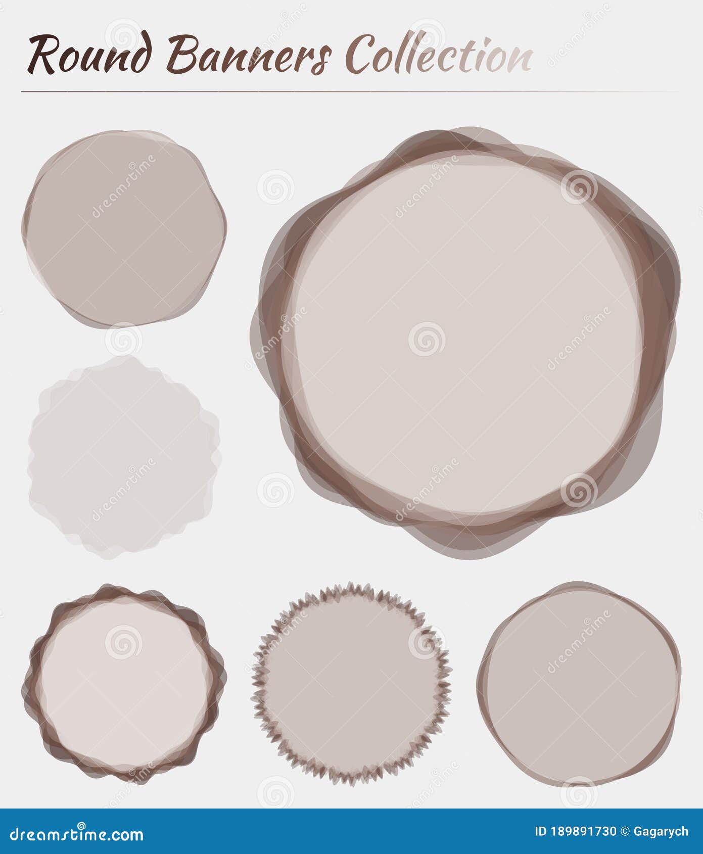 Round banners set. stock vector. Illustration of layout - 189891730