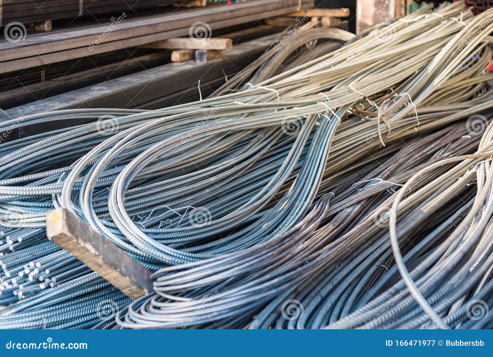 Round Bar Steel for Reinforce Concrete in Construction Work Stock Image ...