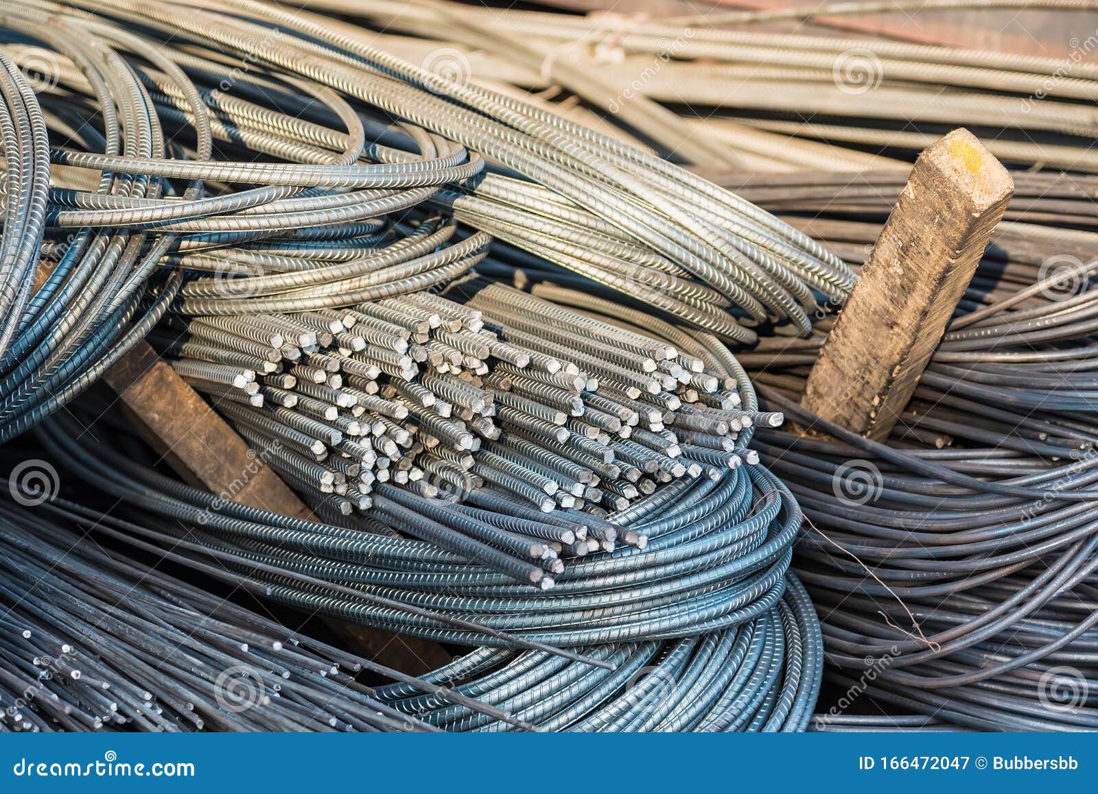 Round Bar Steel for Reinforce Concrete in Construction Work Stock Image ...