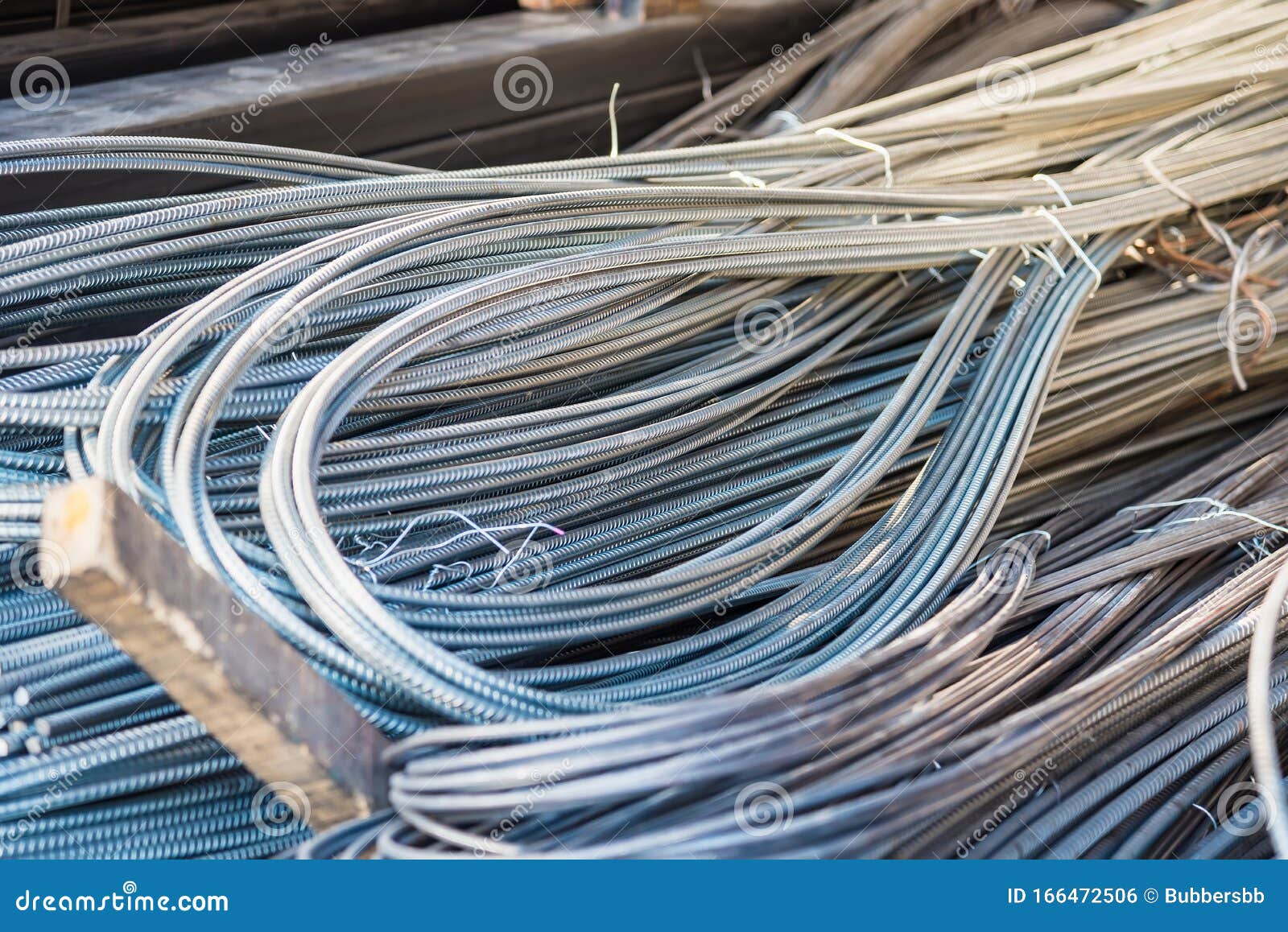 Round Bar Steel for Reinforce Concrete in Construction Work Stock Photo ...