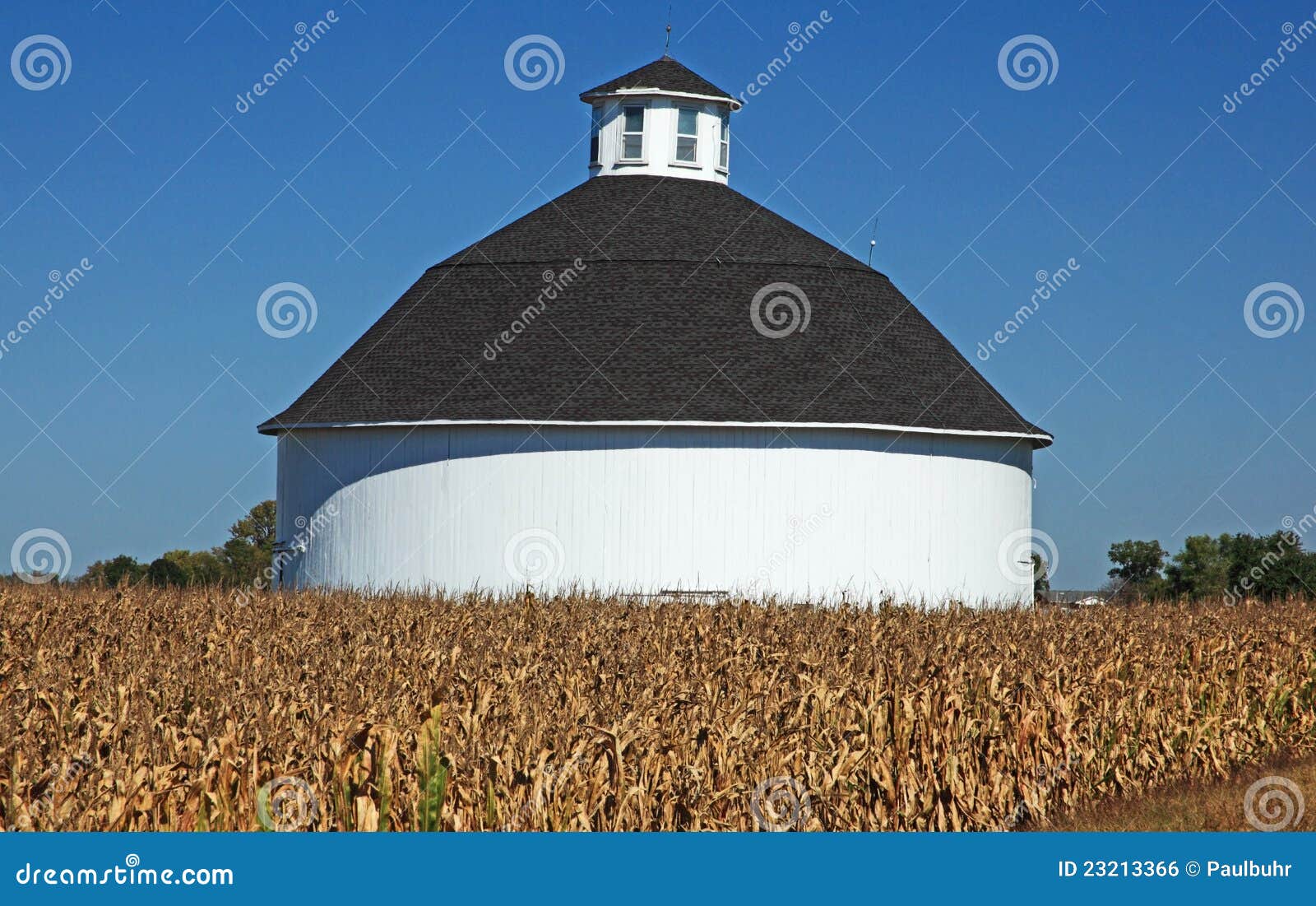 Round Barn Outside Medora, Indiana Stock Photo - Image of cornfield ...