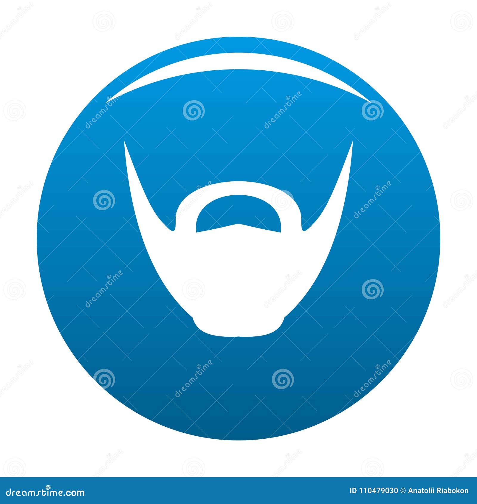 Round Beard Icon Blue Vector Stock Vector - Illustration of curl, round ...