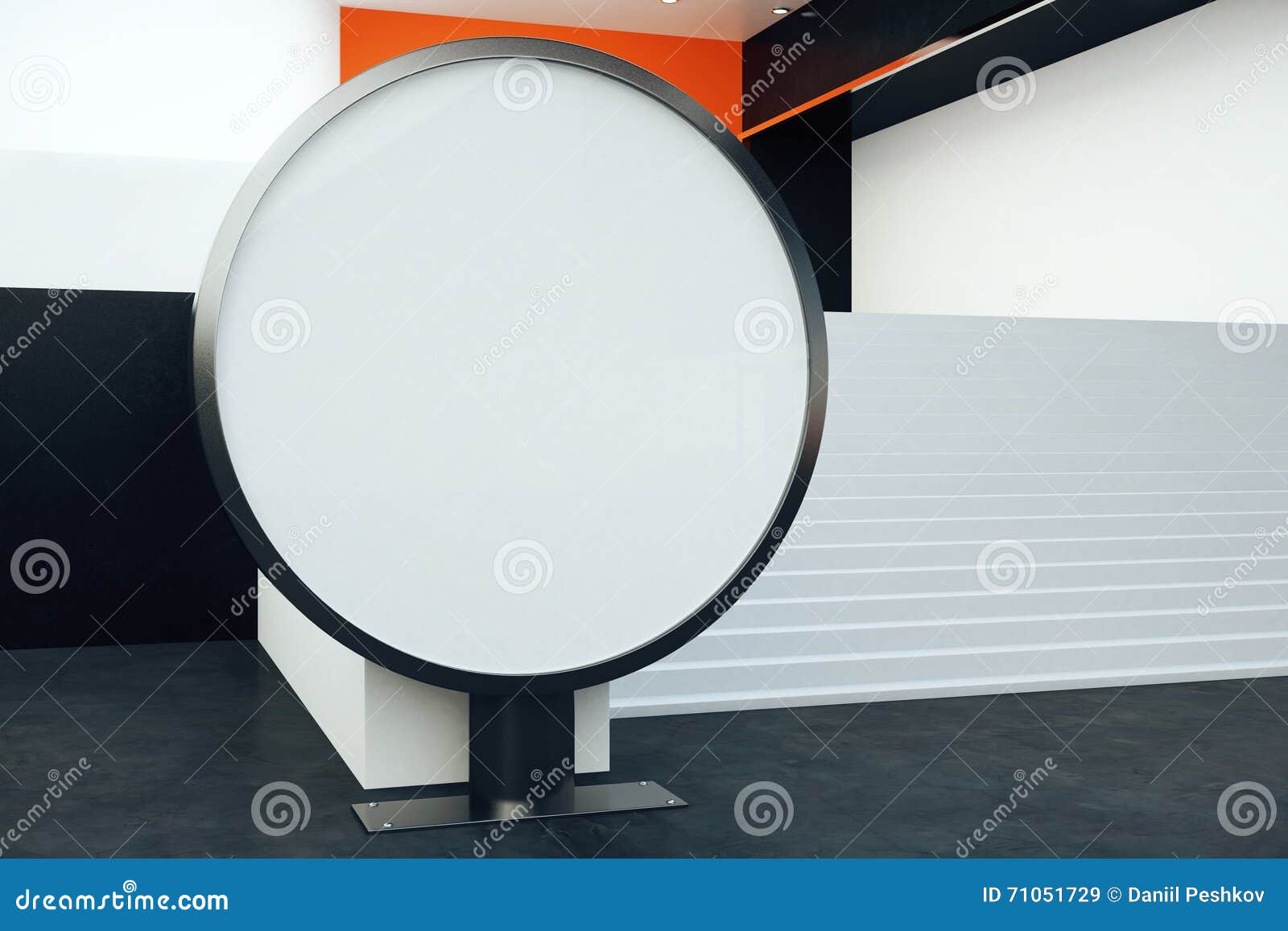 Round billboard and stairs stock illustration. Illustration of ...