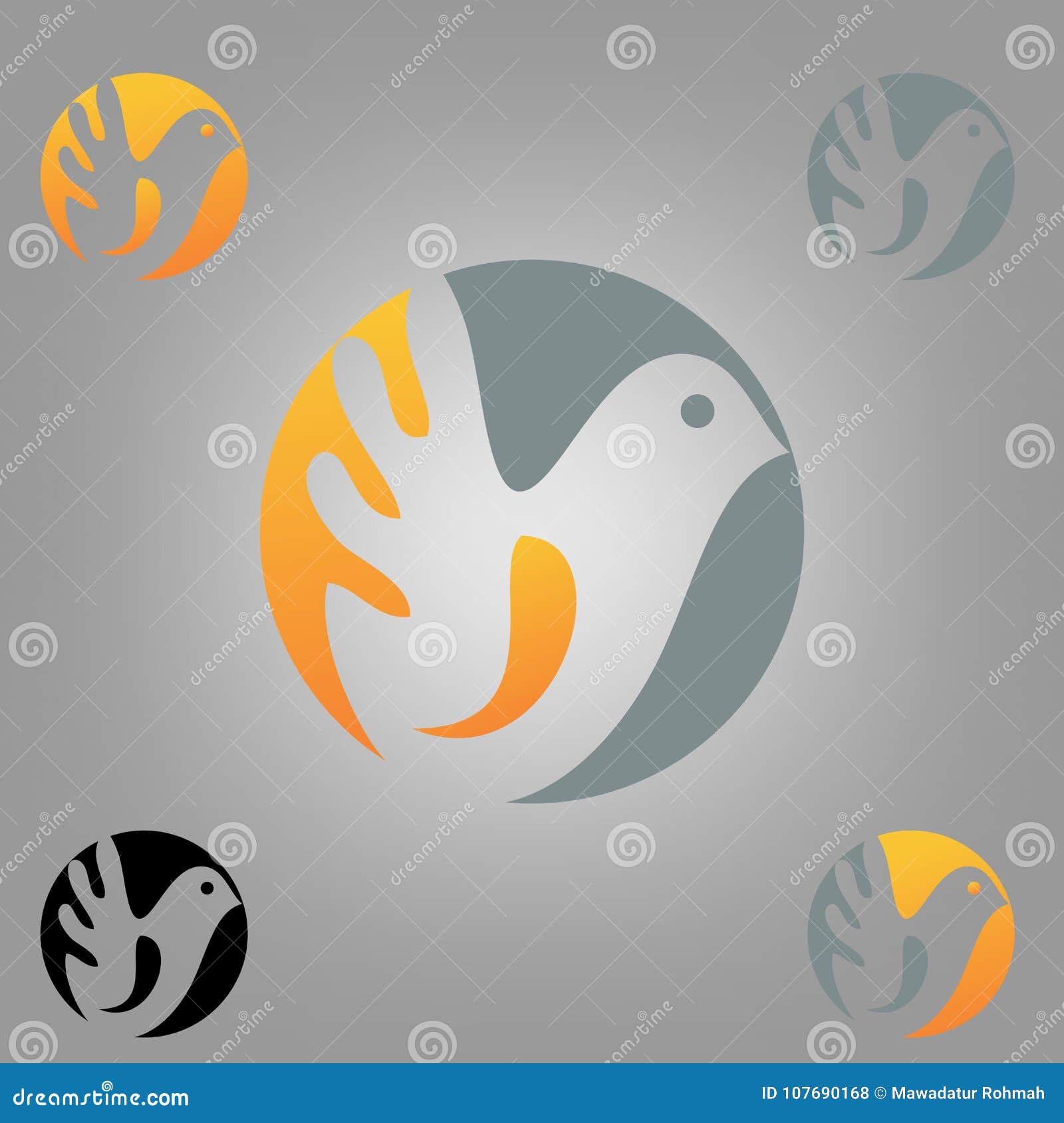 Round bird logo stock vector. Illustration of banner - 107690168