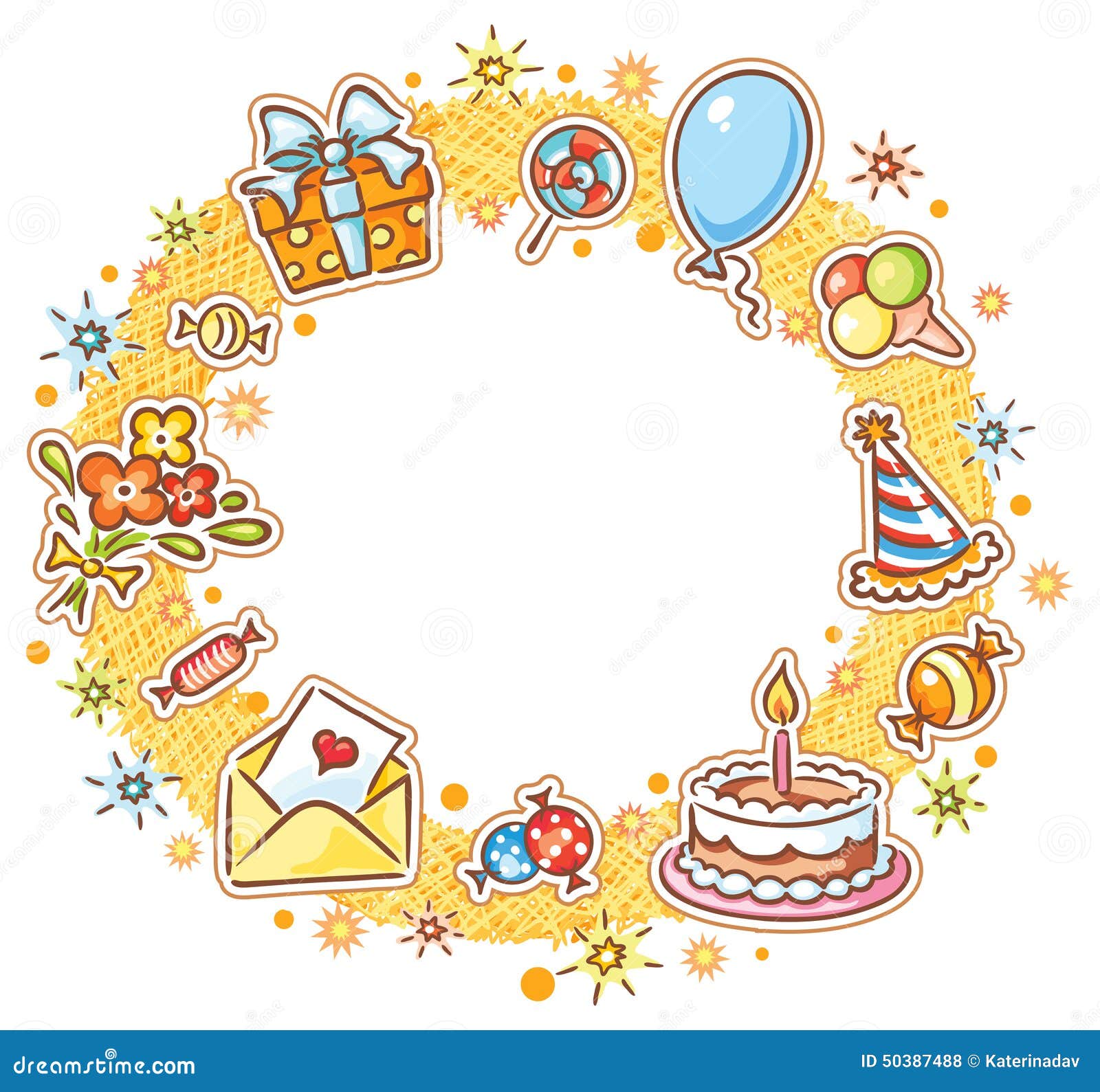 Round Birthday Frame stock vector. Illustration of celebration - 50387488