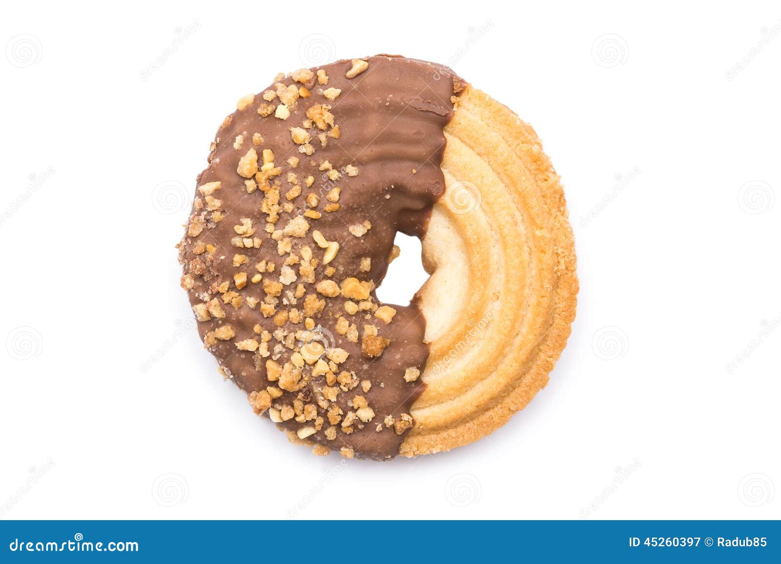 Round Biscuit Shortcake On White Background. Royalty-Free Stock Image ...