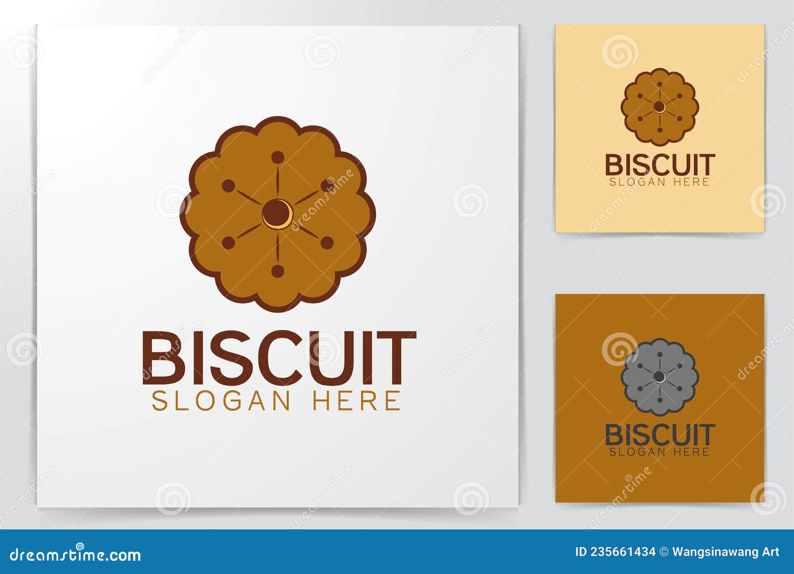 Round Biscuit Logo Designs Inspiration Isolated on White Background ...