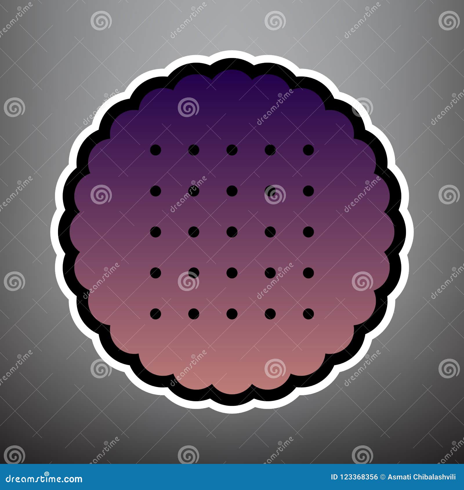 Round biscuit sign. Vector stock vector. Illustration of bakery - 123368356